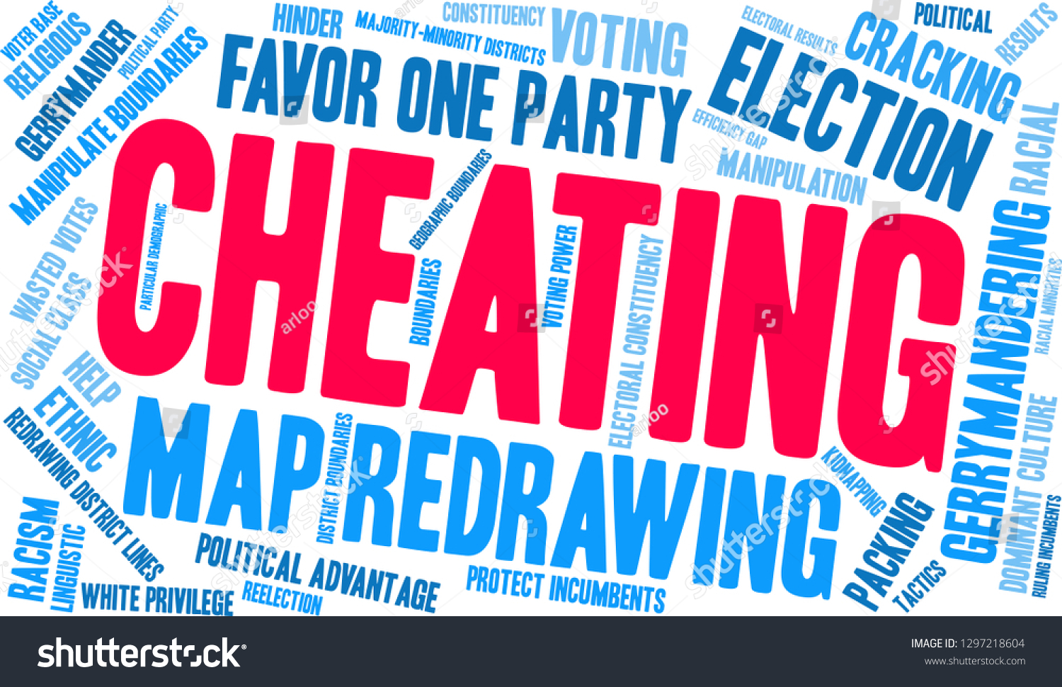 Cheating Gerrymandering Word Cloud On White Stock Vector (Royalty Free ...