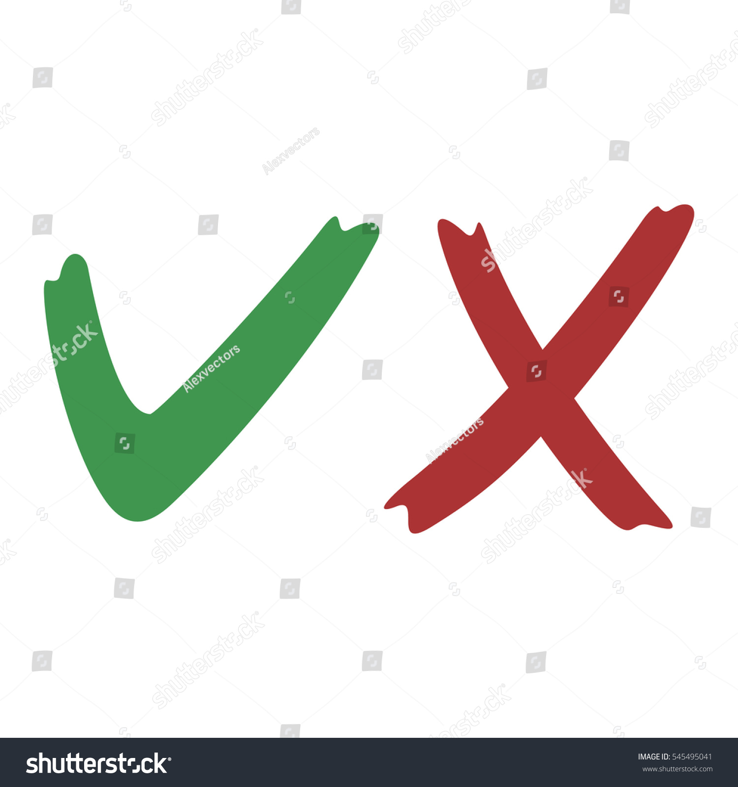 Check Cross Icon Vector Stock Vector (Royalty Free) 545495041