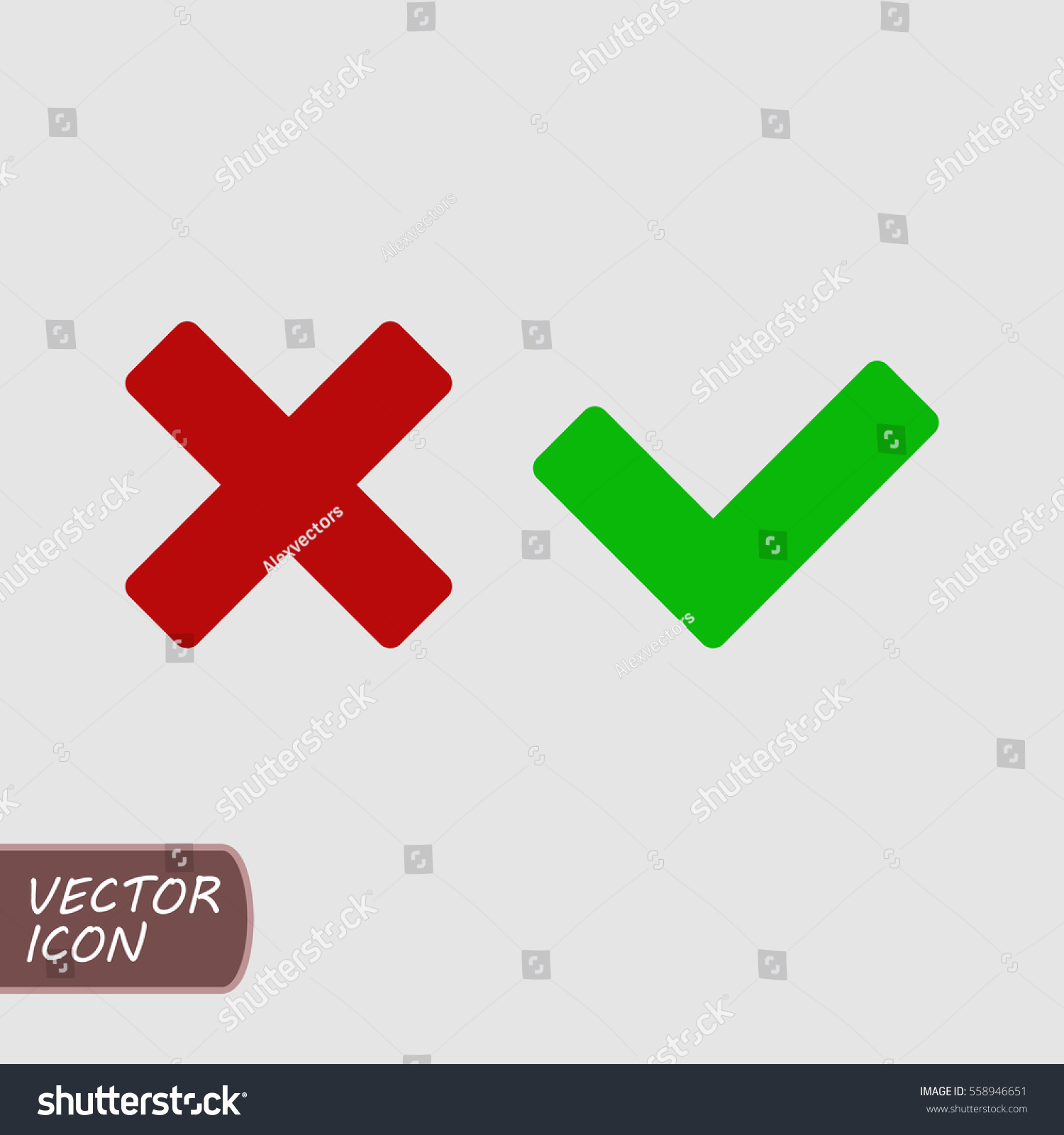 Check Cross Icon Vector Stock Vector (Royalty Free) 558946651