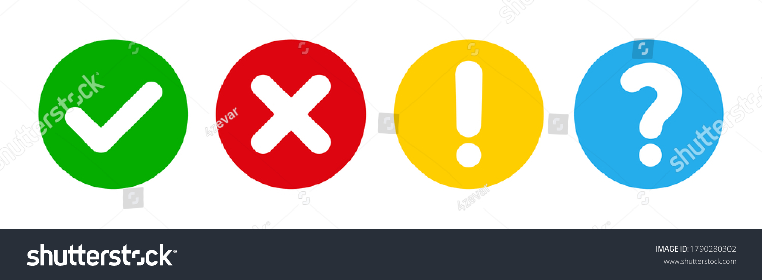 Vektor Stok Check Cross Question Mark Vector Illustration (Tanpa ...