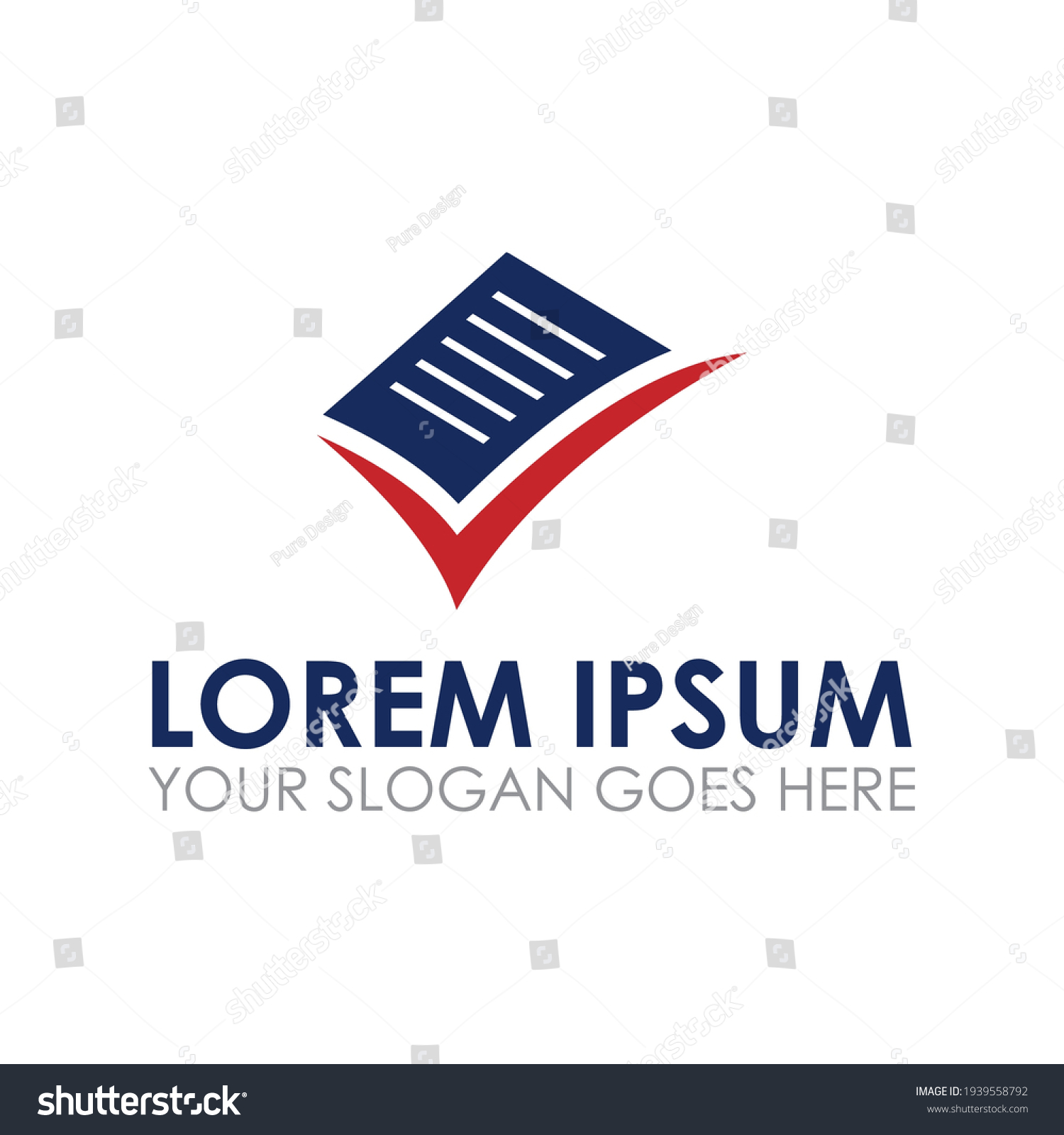 Check Book Vector Education Logo Stock Vector (Royalty Free) 1939558792