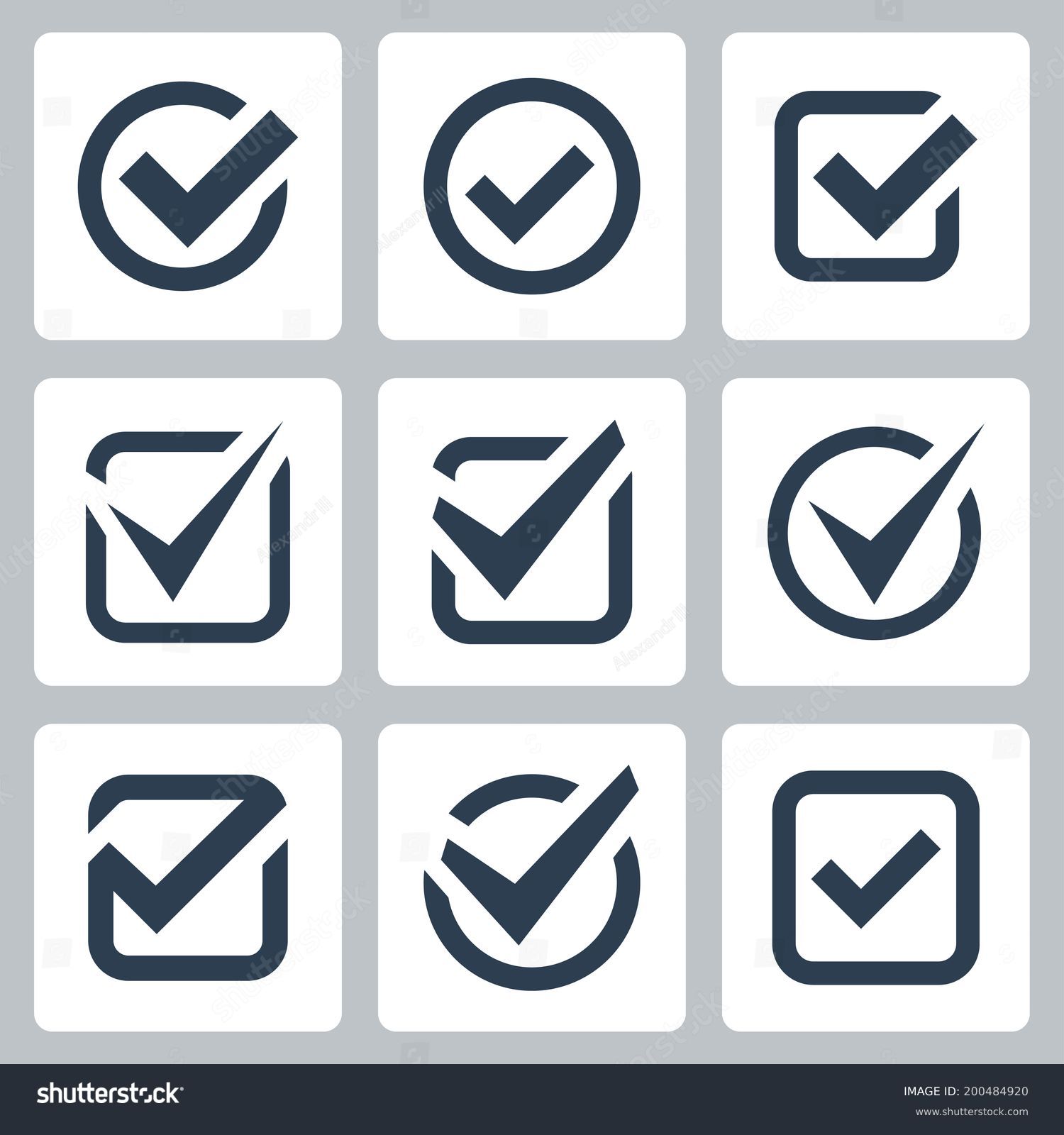 Check Box Vector Icons Set: vector de stock (libre de regalías) 200484920