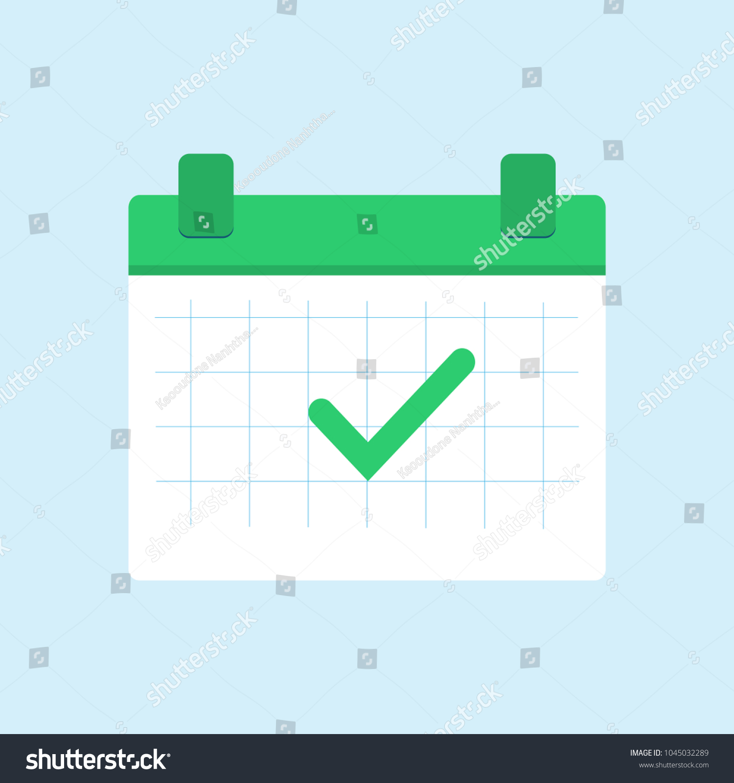 Check Calendar Flat Icon Stock Vector (Royalty Free) 1045032289 ...