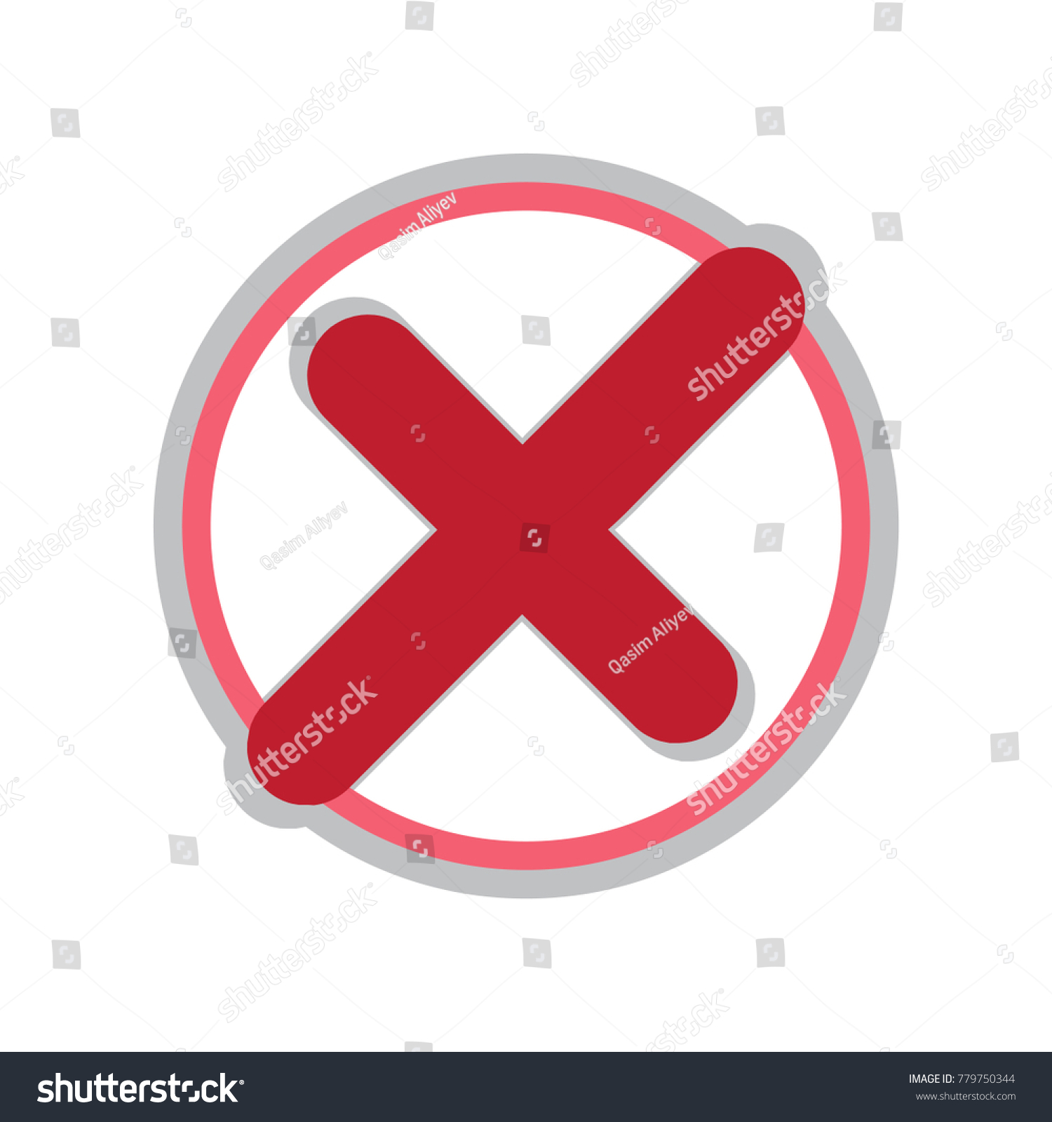 Check Cross Mark Red Circle Vector Stock Vector (Royalty Free) 779750344