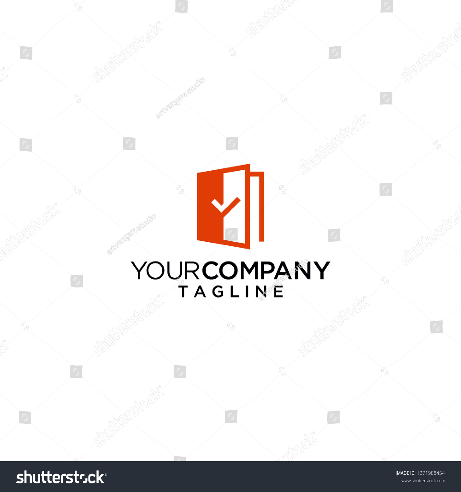 Check Door Logo Vector Stock Vector (Royalty Free) 1271988454