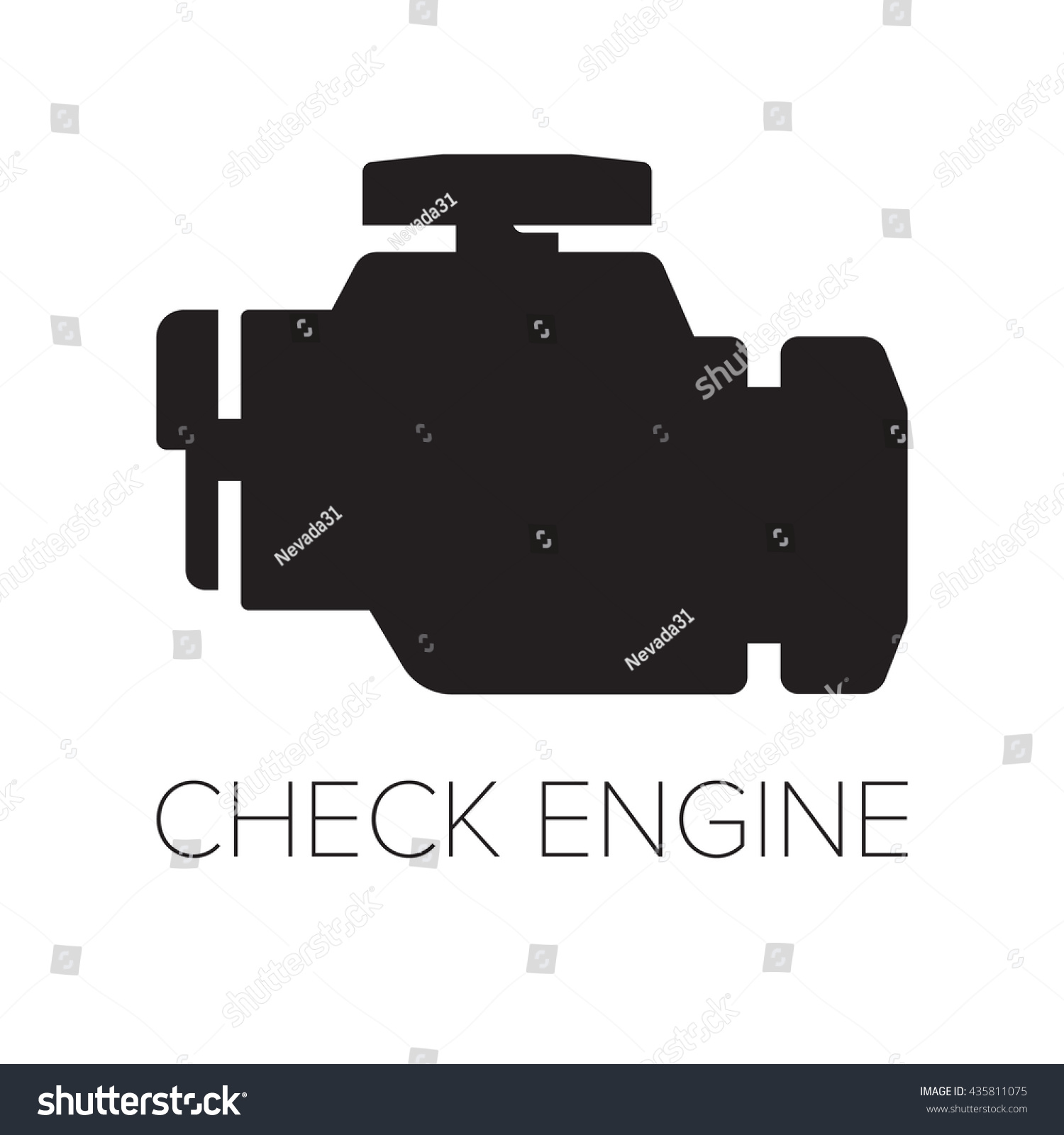 Check Engine Icon Symbol Black White Stock Vector (Royalty Free) 435811075 Check Engine Icon Symbol Black White Stock Vector (Royalty Free) 435811075
