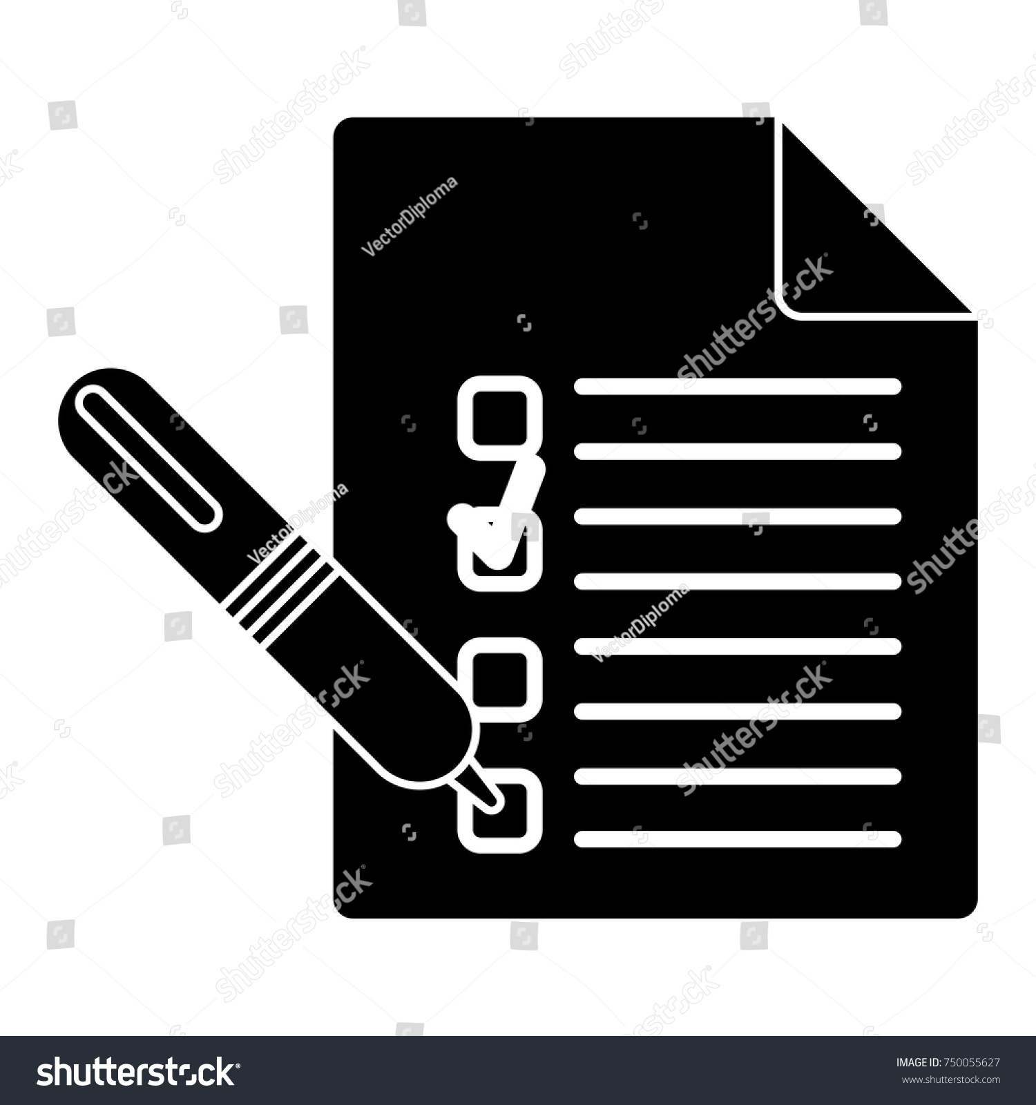 Check File Icon Stock Vector (Royalty Free) 750055627