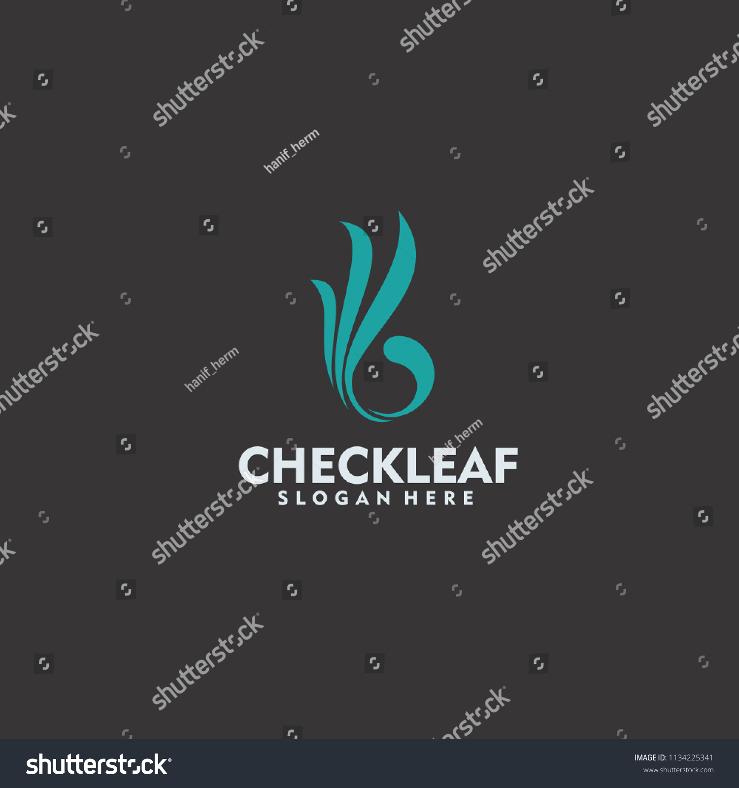 Check Leaf Logo Stock Vector (Royalty Free) 1134225341