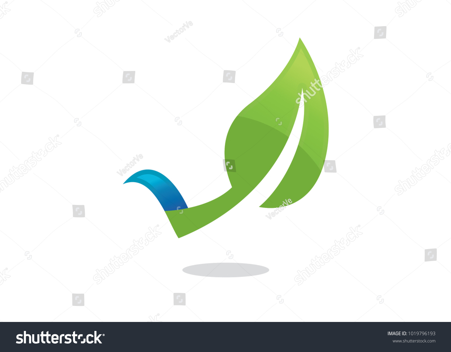 Check Leaf Logo Design Template Element Stock Vector (Royalty Free ...