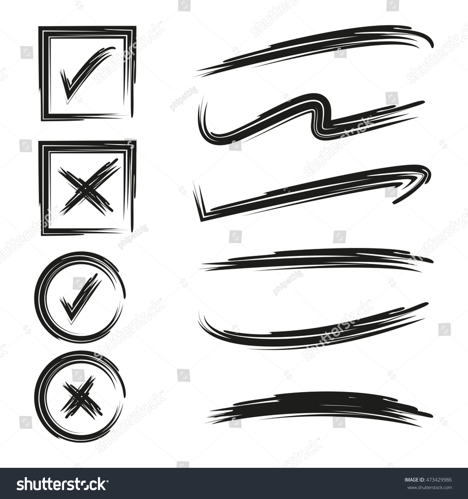 Check List Brush Lines 库存矢量图（免版税）473429986 | Shutterstock