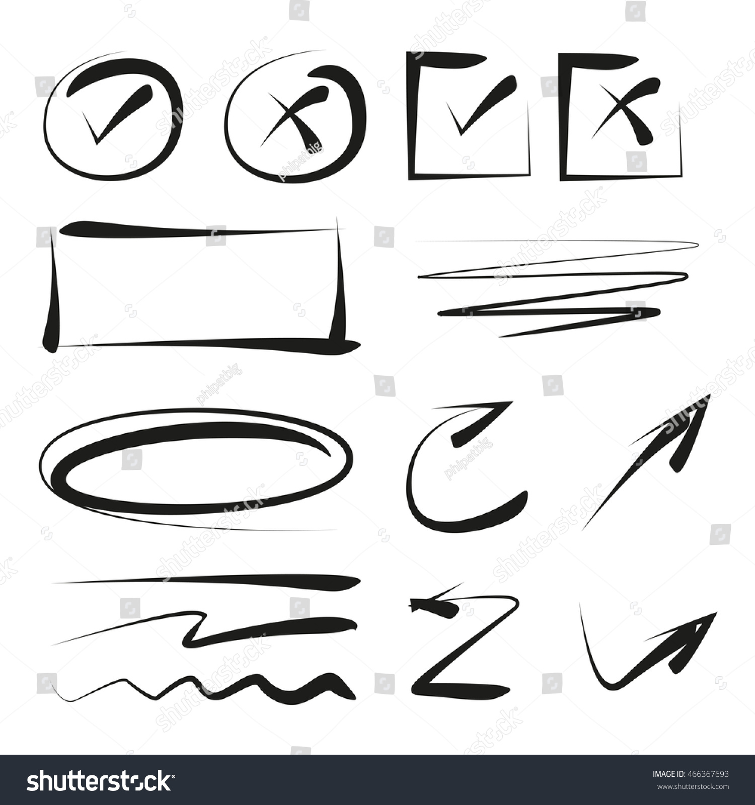 Check List Arrows Underlines Stock Vector (Royalty Free) 466367693