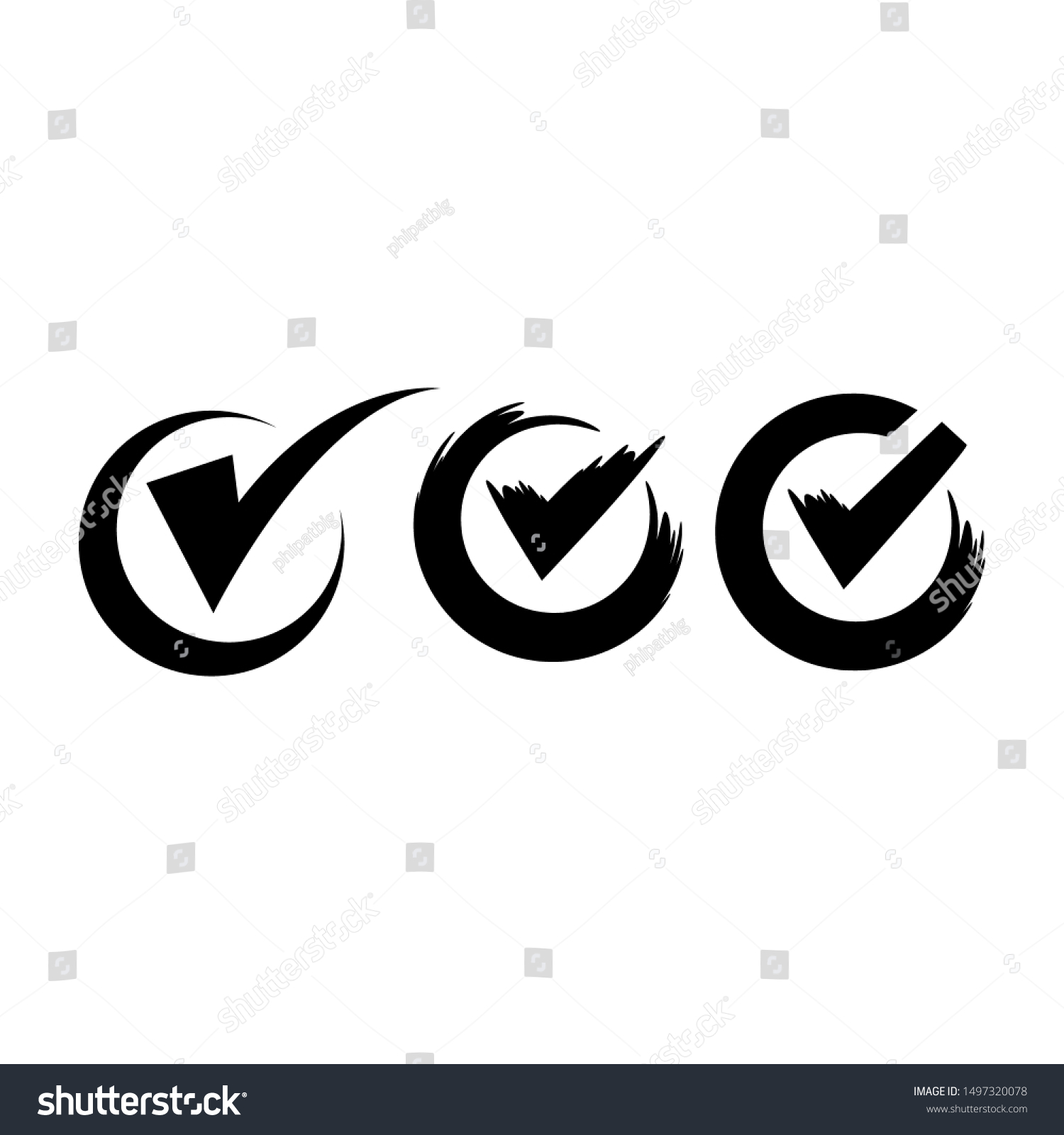 Check List Check Mark Symbol Set Stock Vector (Royalty Free) 1497320078