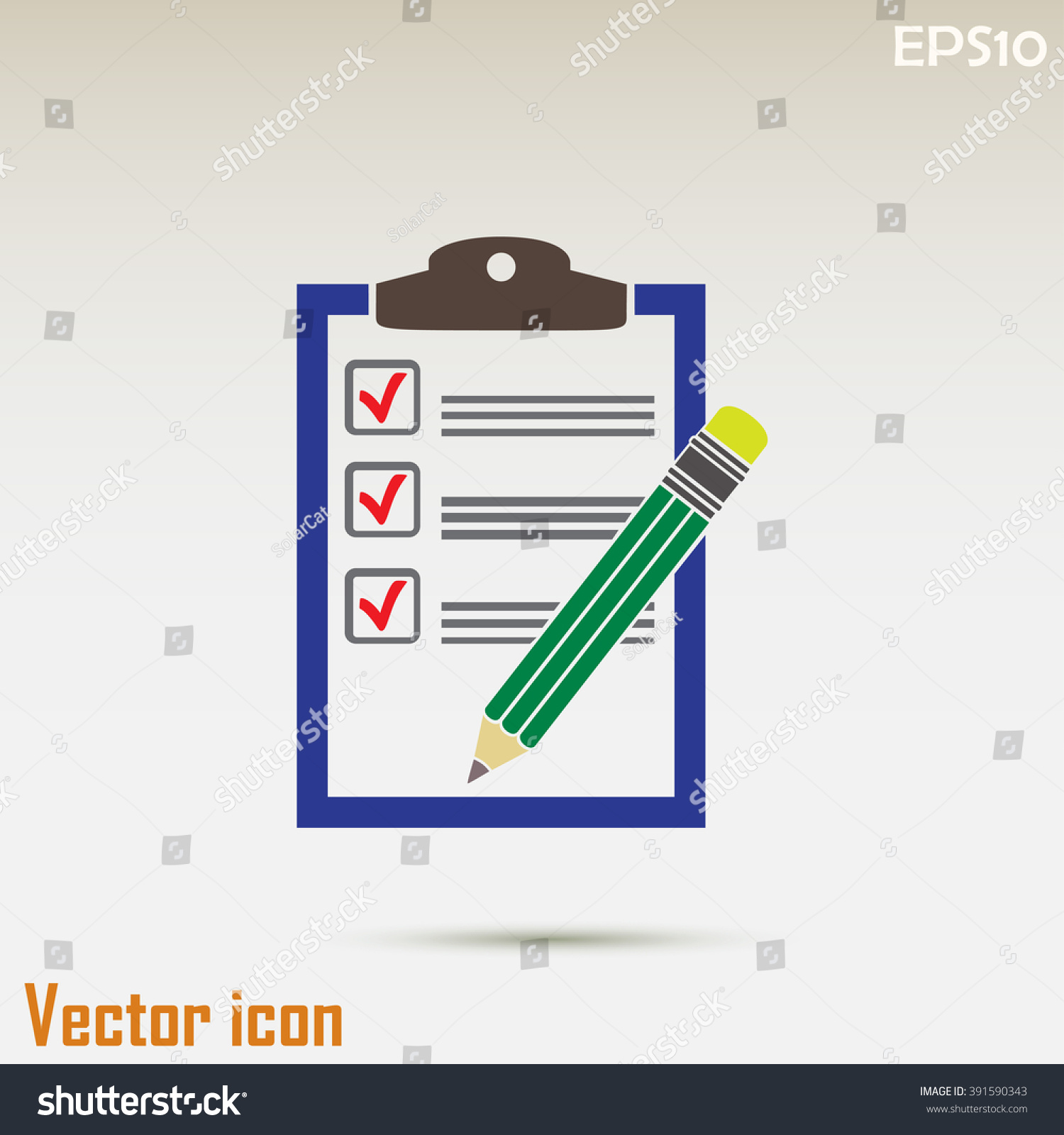 Vektor Stok Check List Icon (Tanpa Royalti) 391590343 | Shutterstock