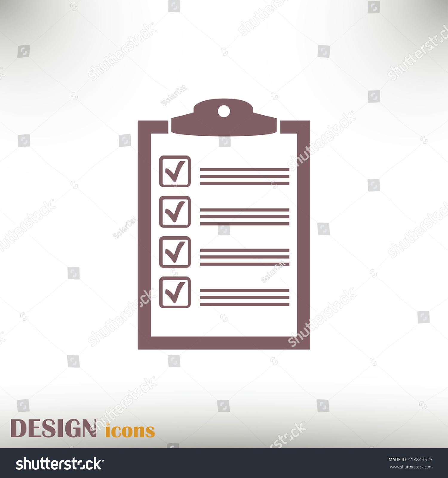 Vektor Stok Check List Icon (Tanpa Royalti) 418849528 | Shutterstock