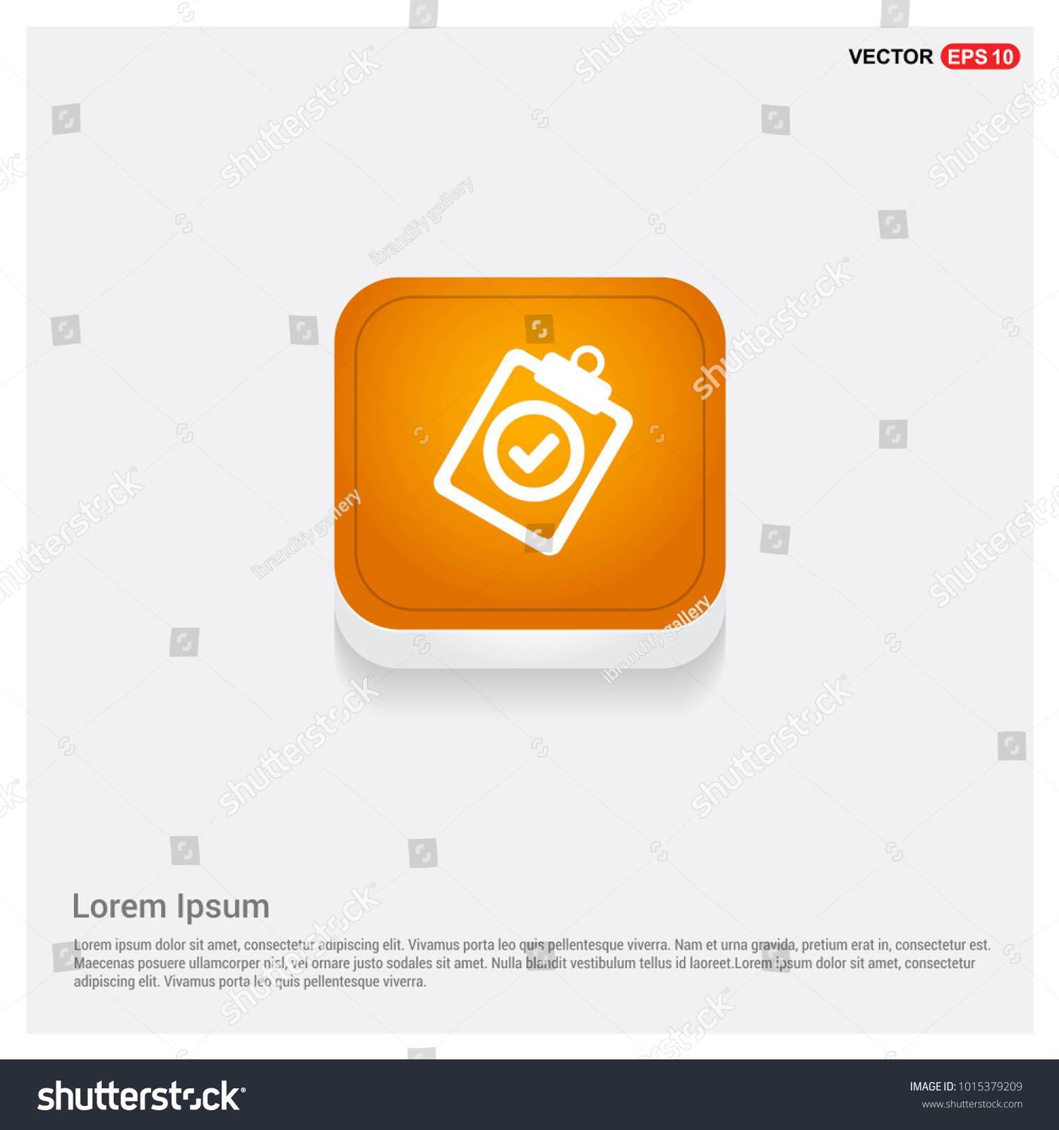 Check List Icon Orange Abstract Web Stock Vector (Royalty Free) 1015379209