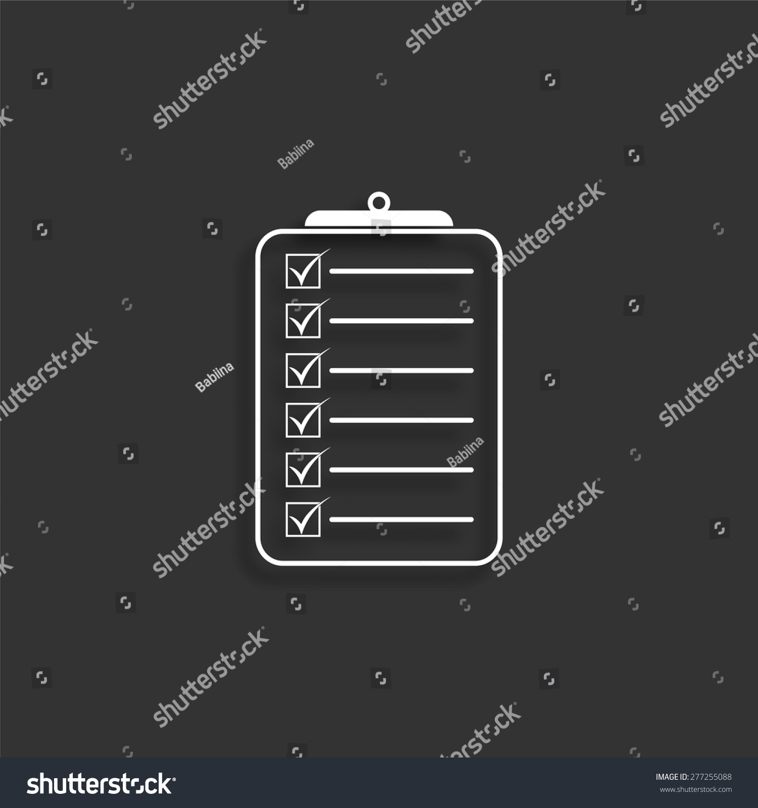 Check List Icon Shadow Vector Illustration Stock Vector (Royalty Free ...