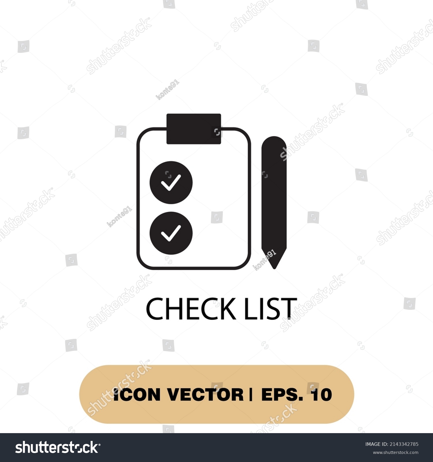Check List Icons Symbol Vector Elements Stock Vector (Royalty Free ...
