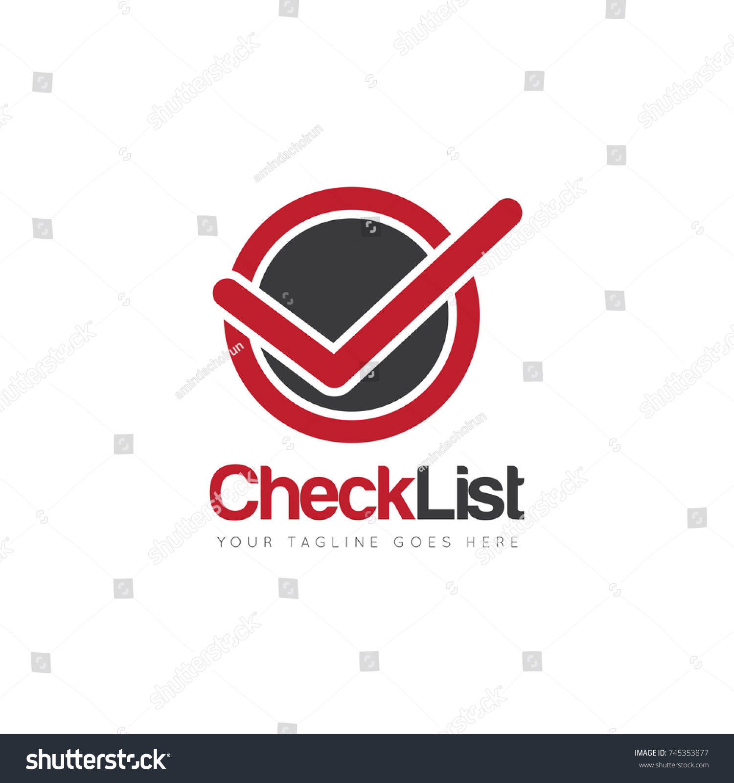 Check List Logo Design Template Stock Vector (Royalty Free) 745353877