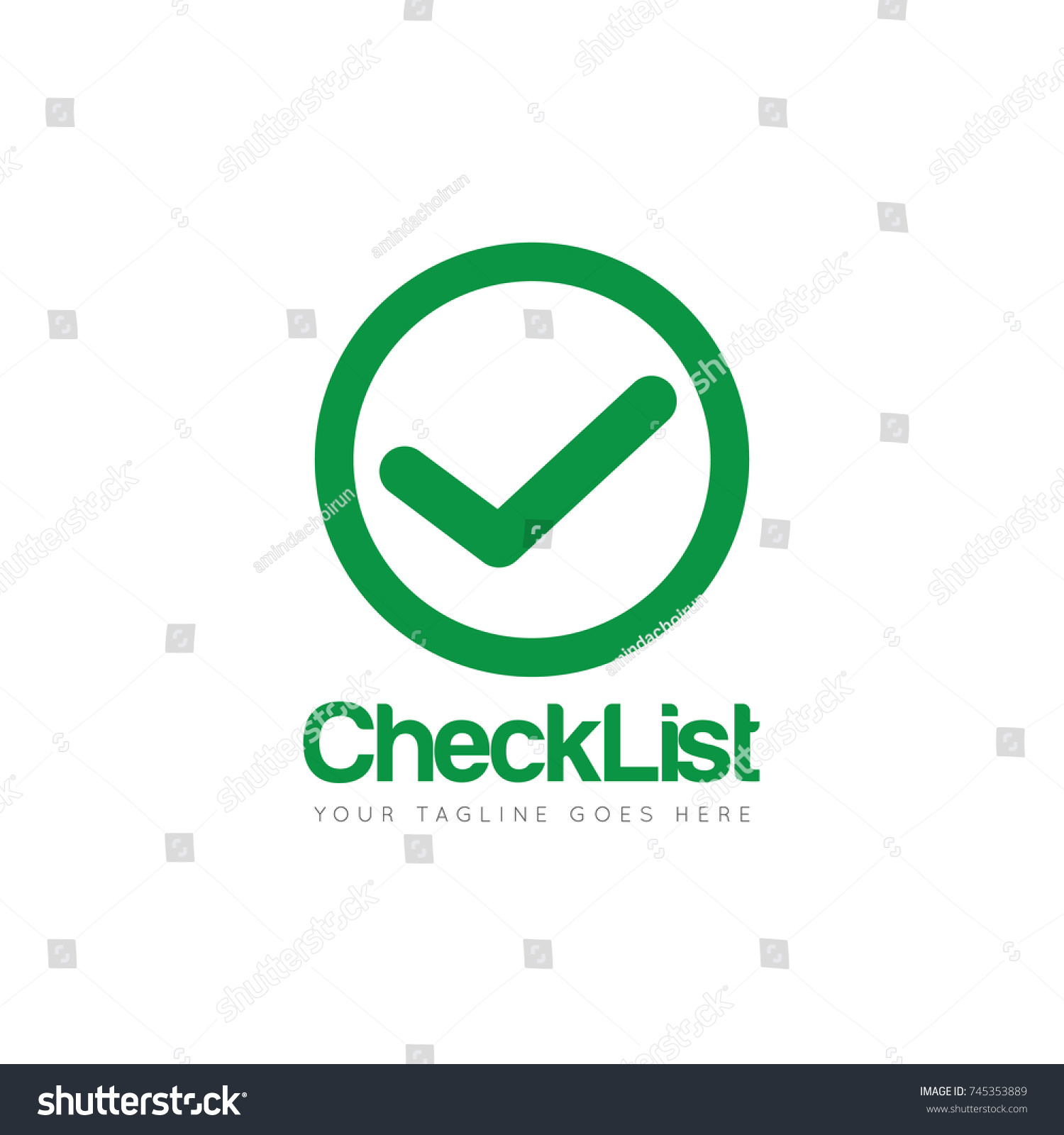 Check List Logo Design Template : image vectorielle de stock (libre de ...