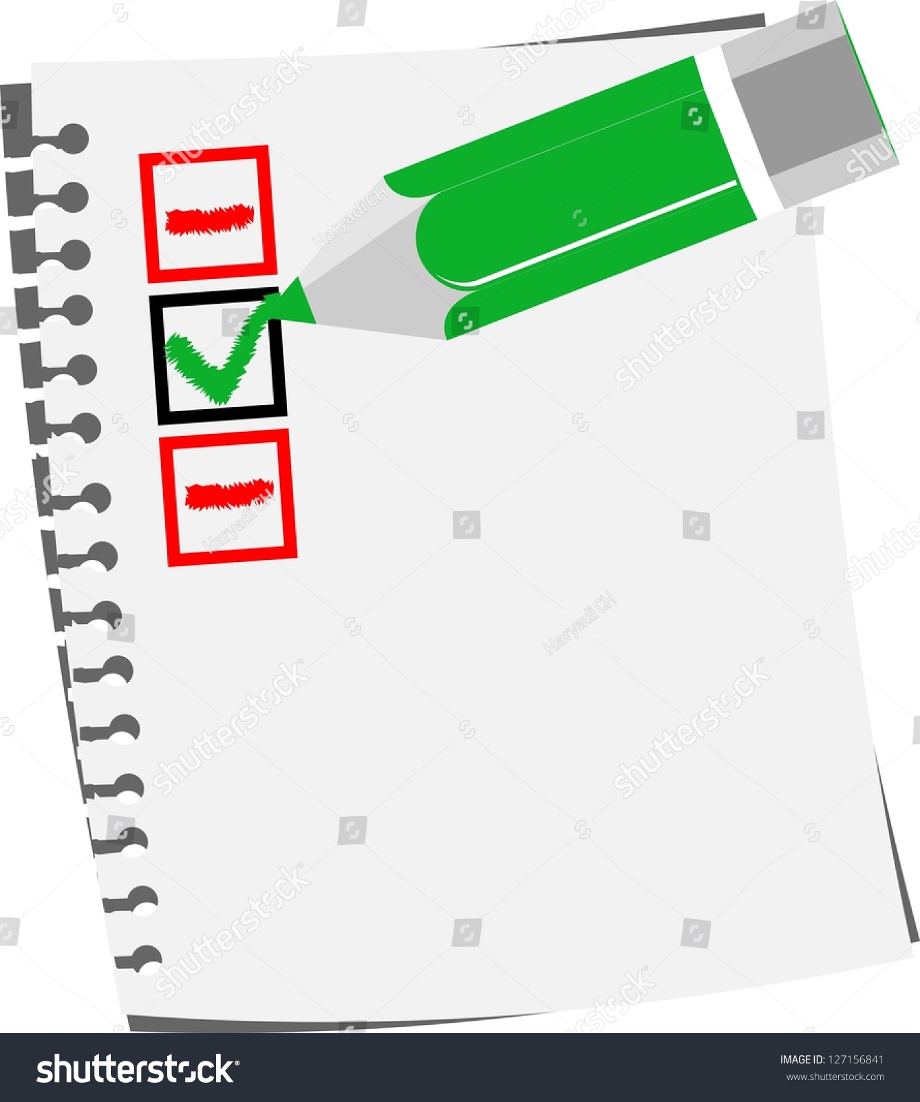 Check List Paper Stock Vector (Royalty Free) 127156841