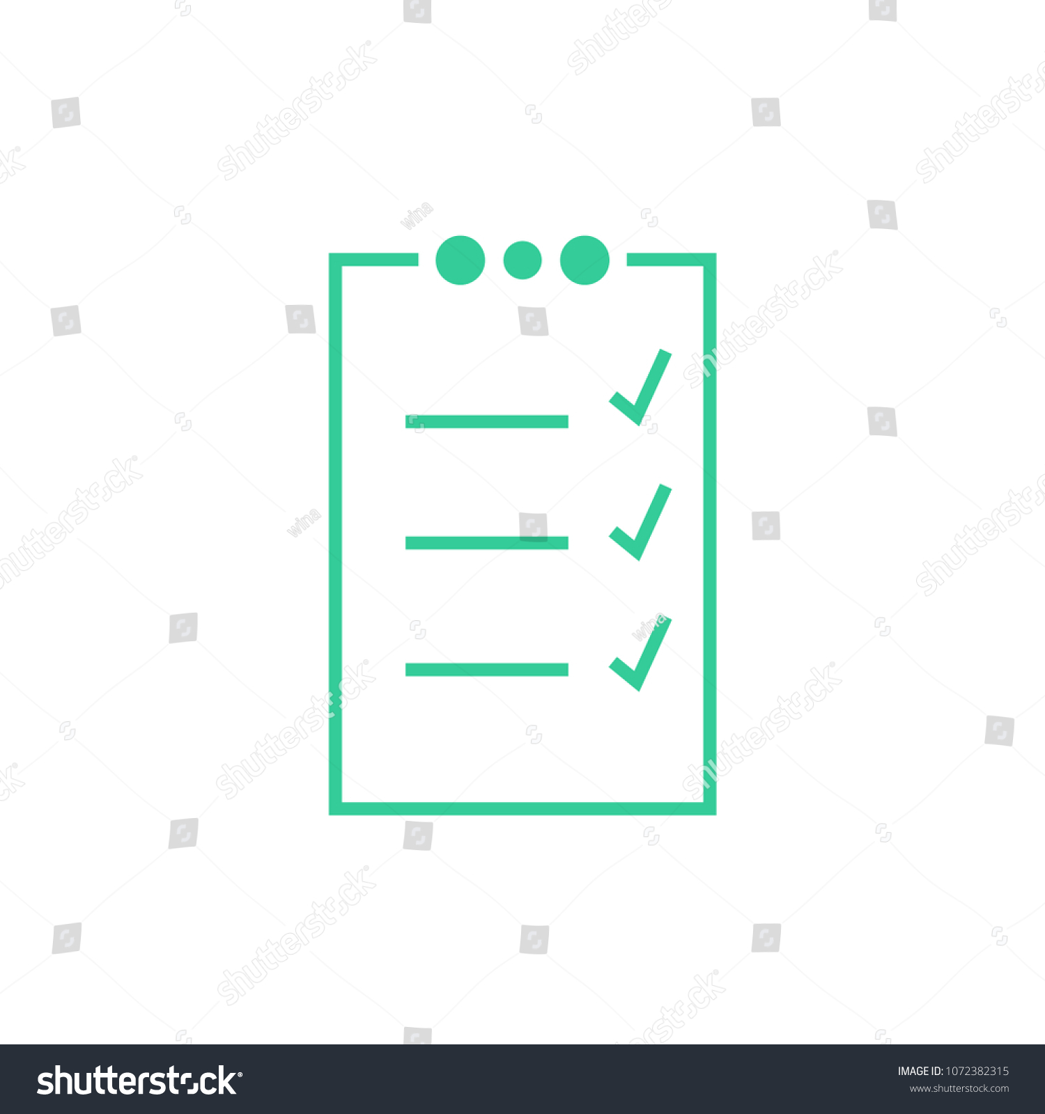Check List Points Line Vector Icon 스톡 벡터(로열티 프리) 1072382315 | Shutterstock