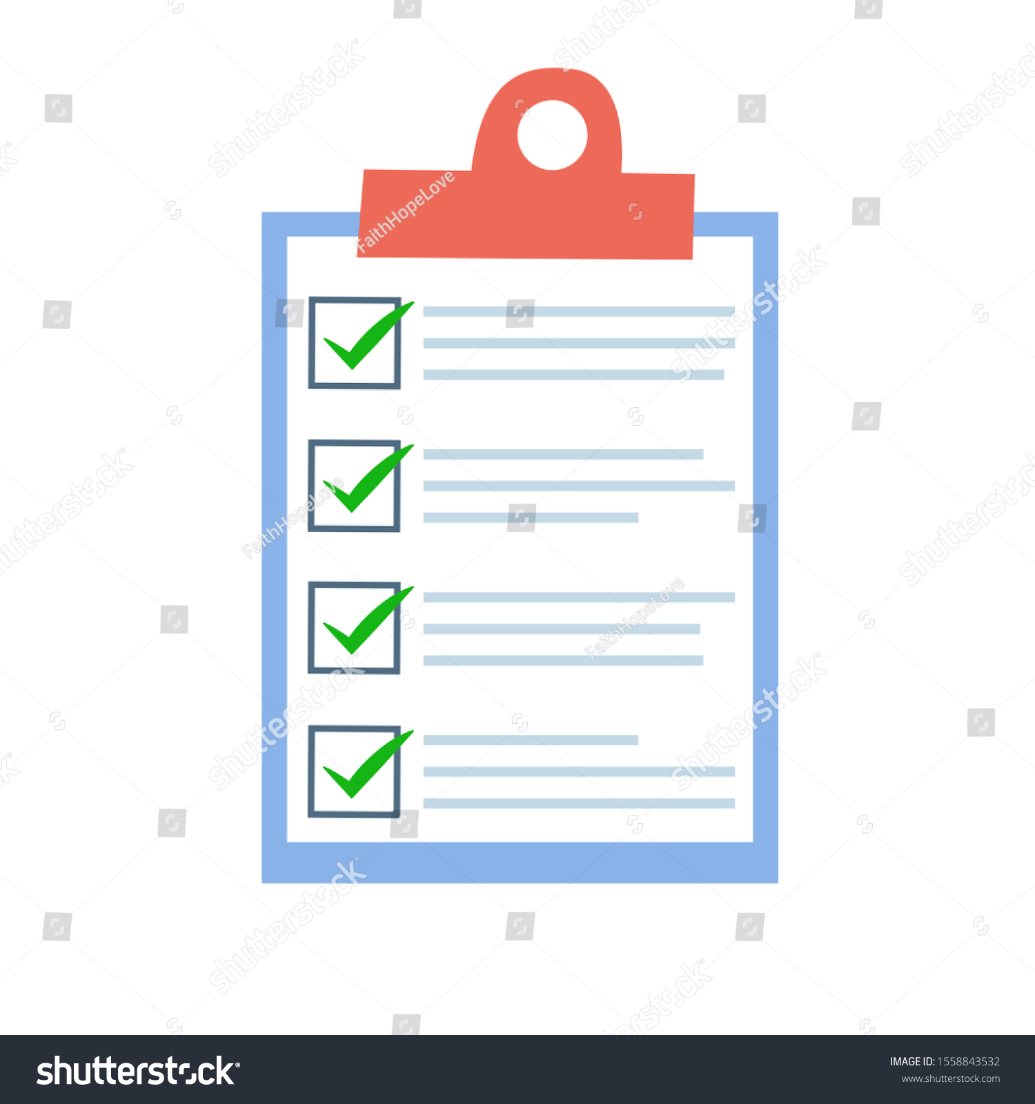 Stock vektor „Check List Tablet Concept Flat Design“ (bez autorských ...