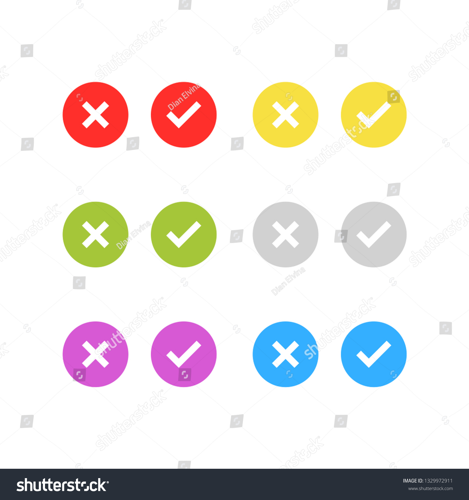 Check List Tick Checkmark Icon Set Arkivvektor (royaltyfri) 1329972911 ...