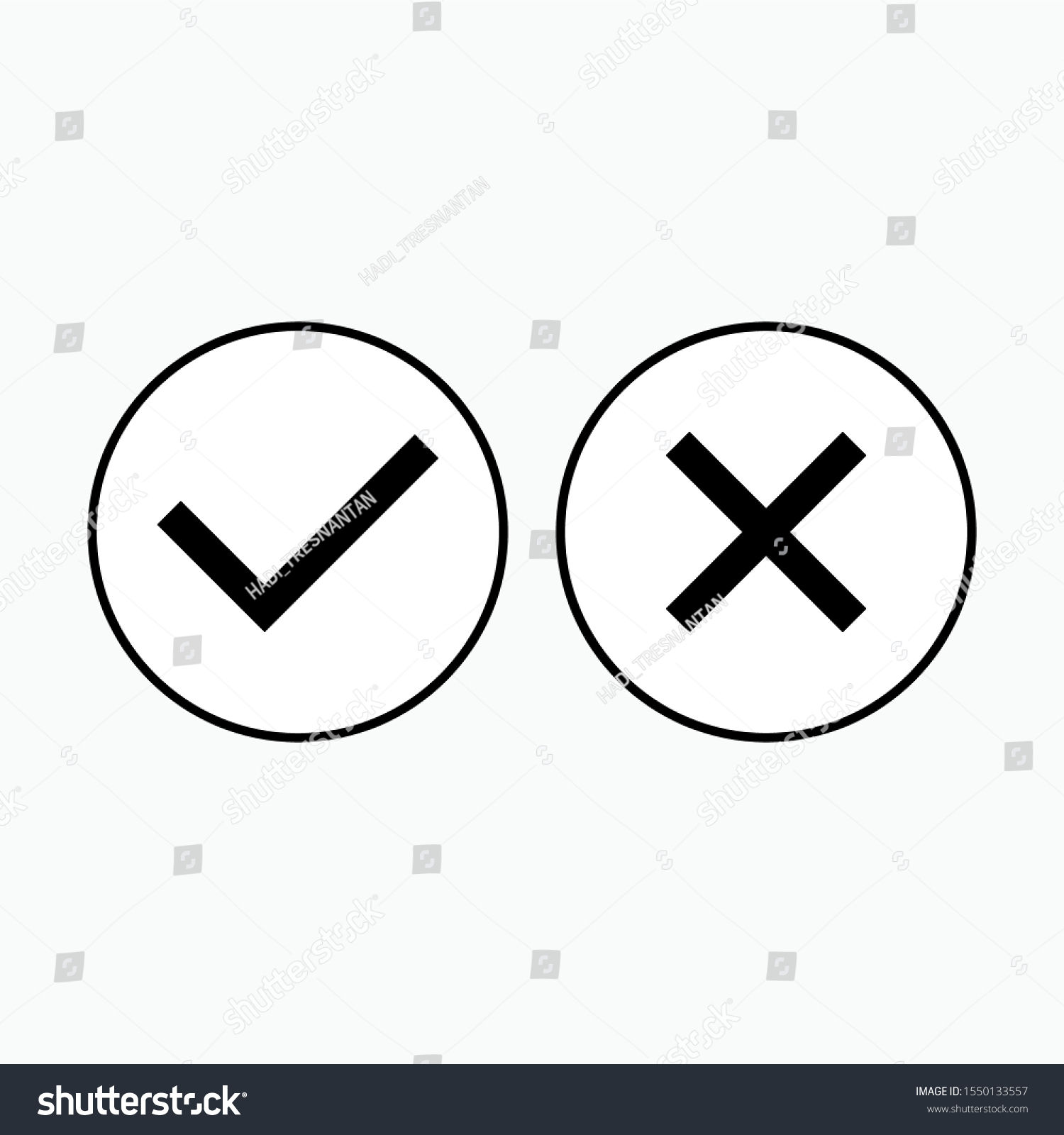 Check Mark Cross Icon Yes No Stock Vector (Royalty Free) 1550133557 Check Mark Cross Icon Yes No Stock Vector (Royalty Free) 1550133557