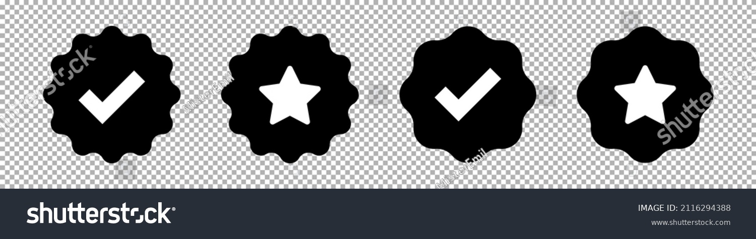 Check Mark Star Icon Set Stock Vector (Royalty Free) 2116294388 ...