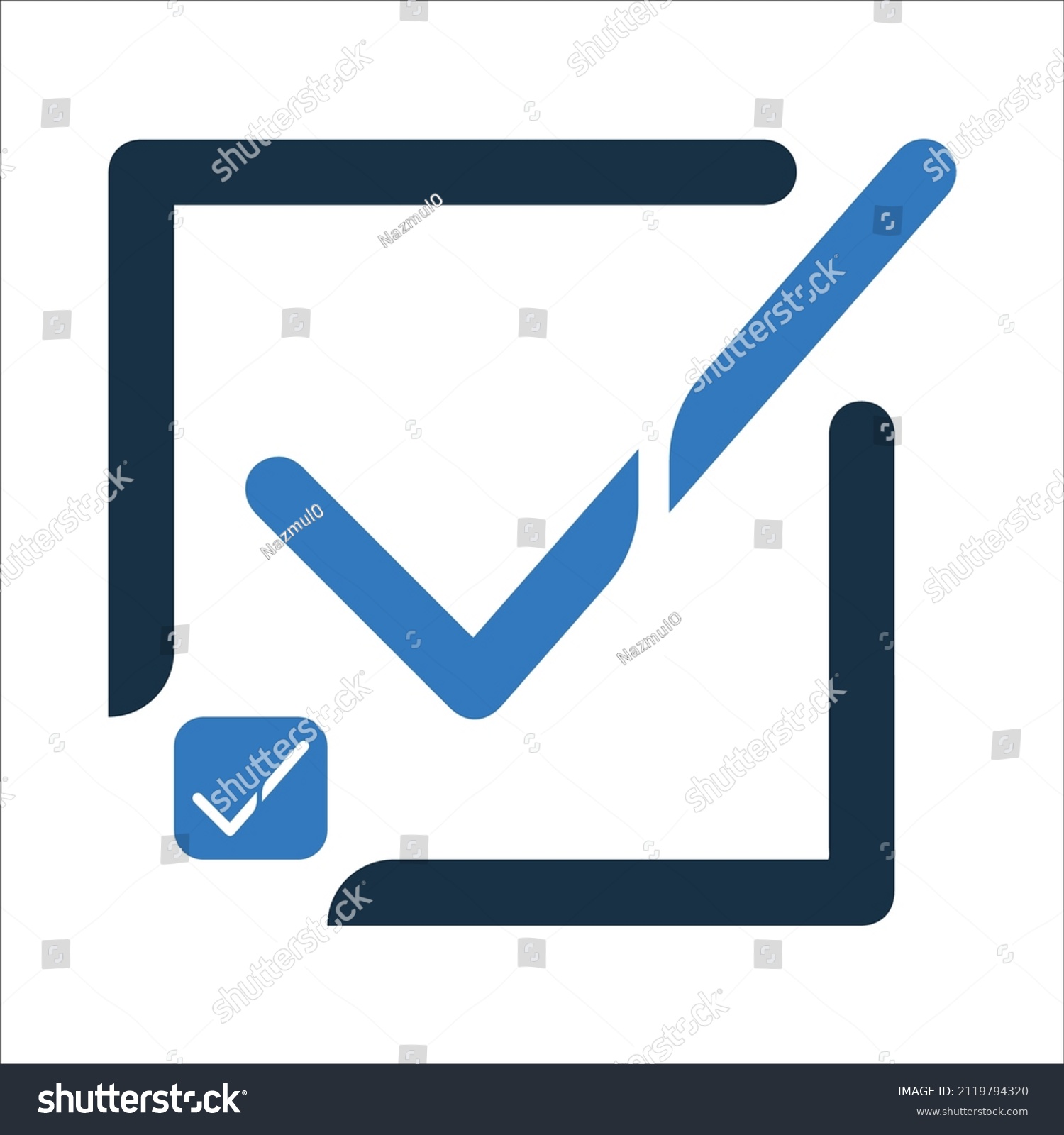 Check Mark Task Done Icon Stock Vector (Royalty Free) 2119794320 ...