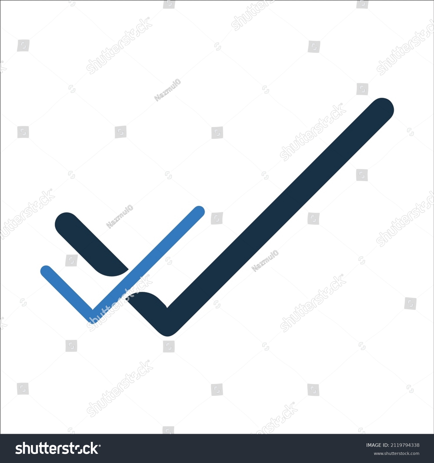 Check Mark Task Done Icon Stock Vector (Royalty Free) 2119794338 ...