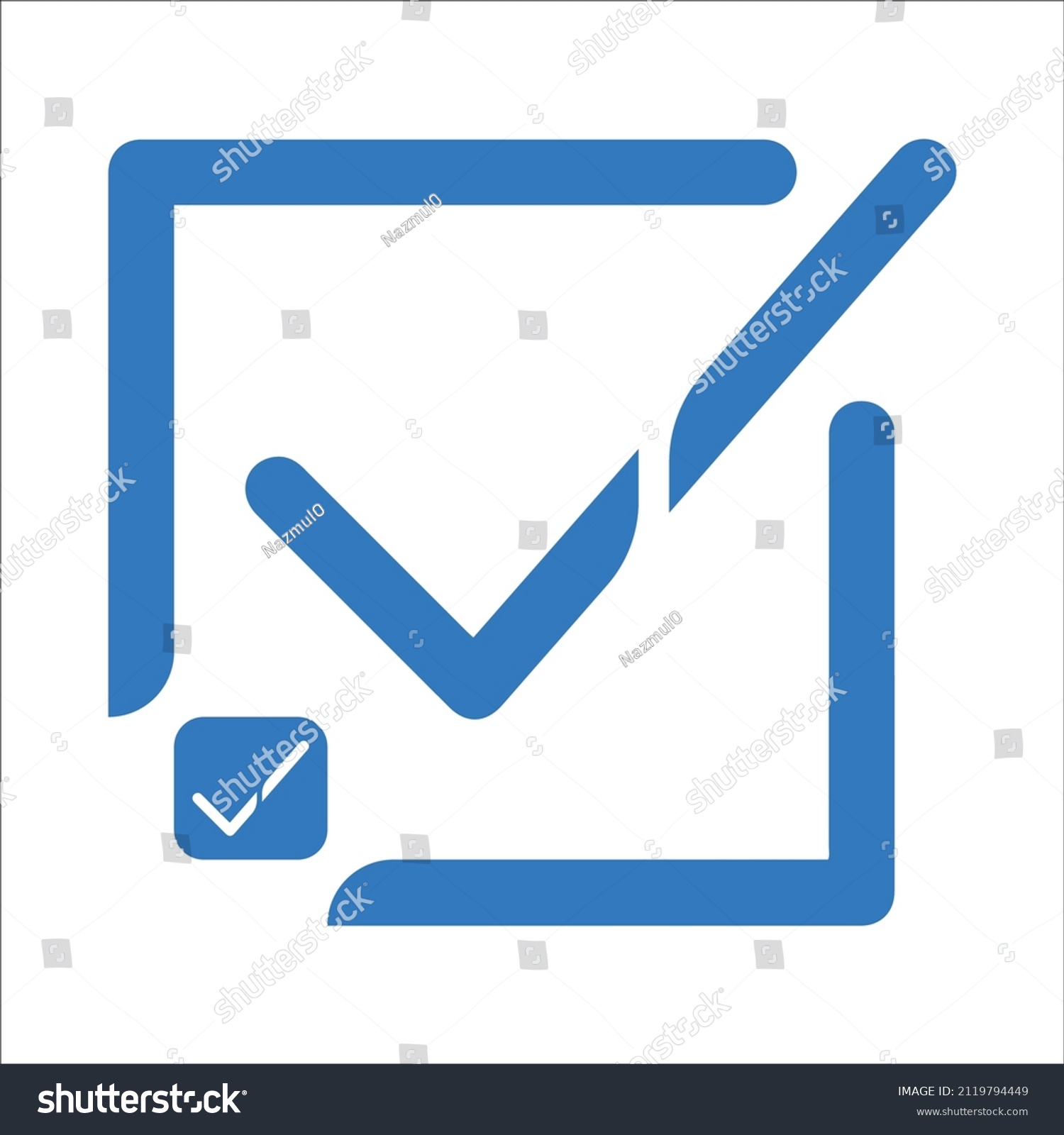 Check Mark Task Done Icon Stock Vector (Royalty Free) 2119794449 ...