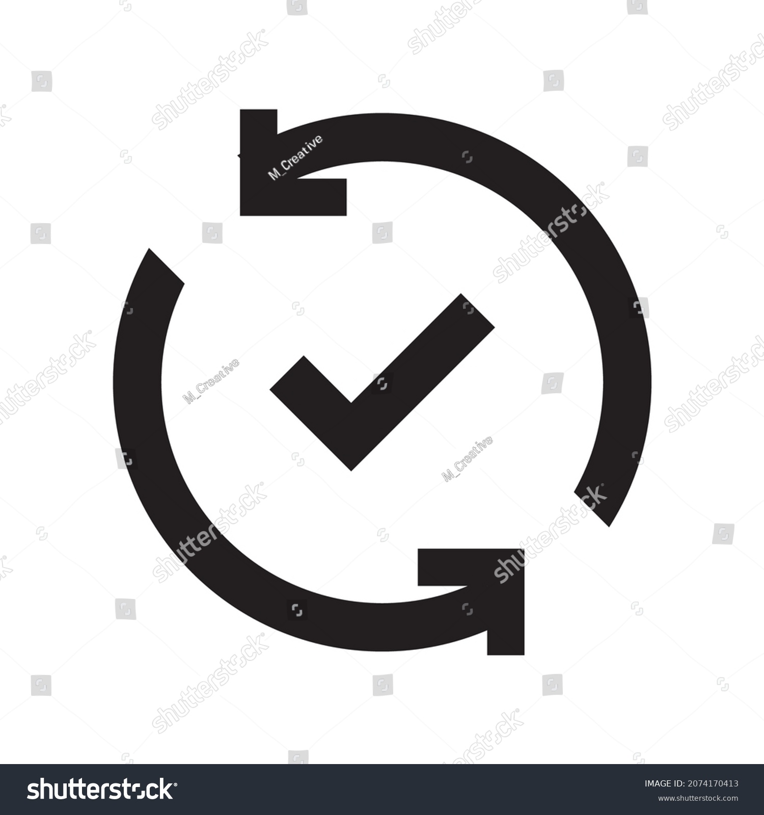 Check Mark Arrow Icon Vector Sign Stock Vector (Royalty Free) 2074170413