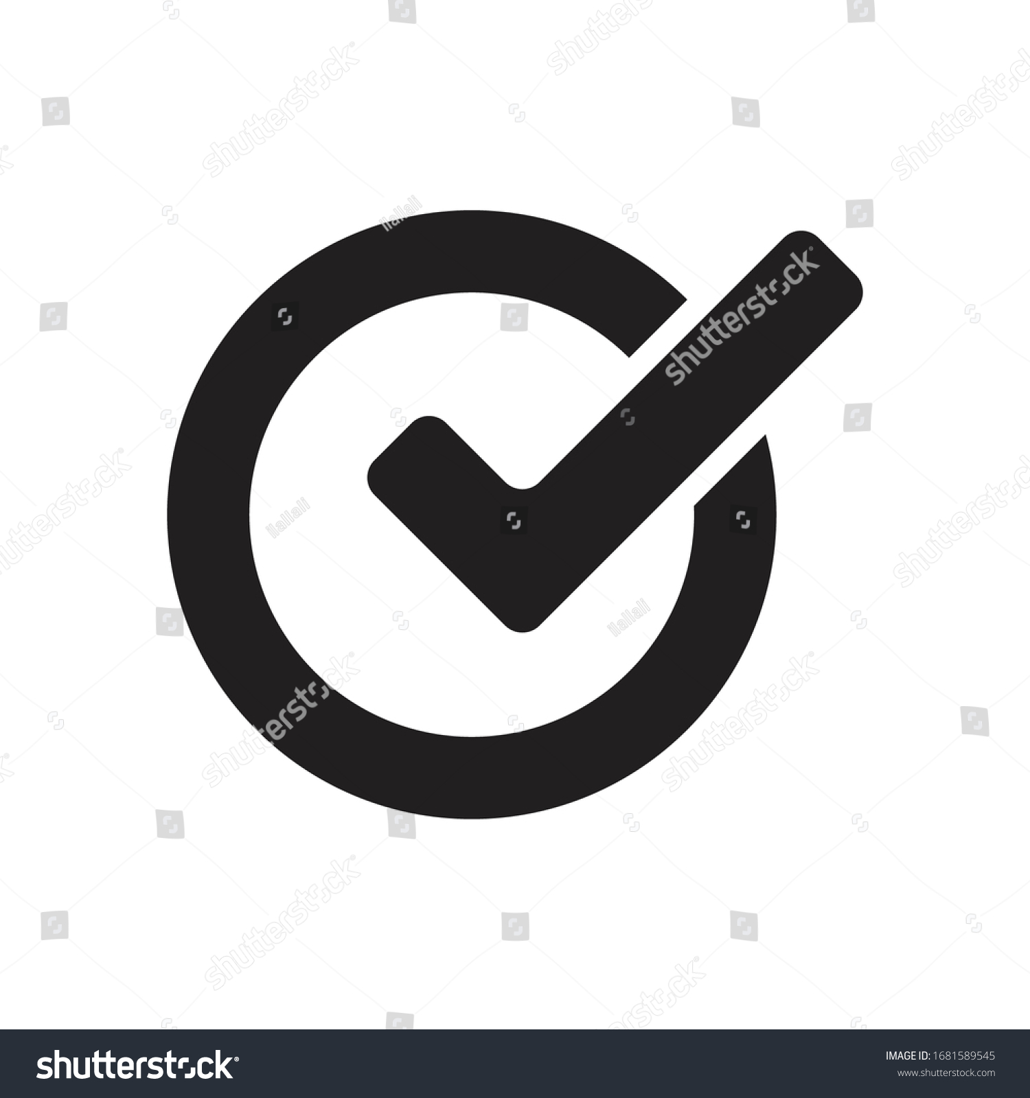 Check Mark Bold Icon Vector Design Stock Vector (Royalty Free) 1681589545