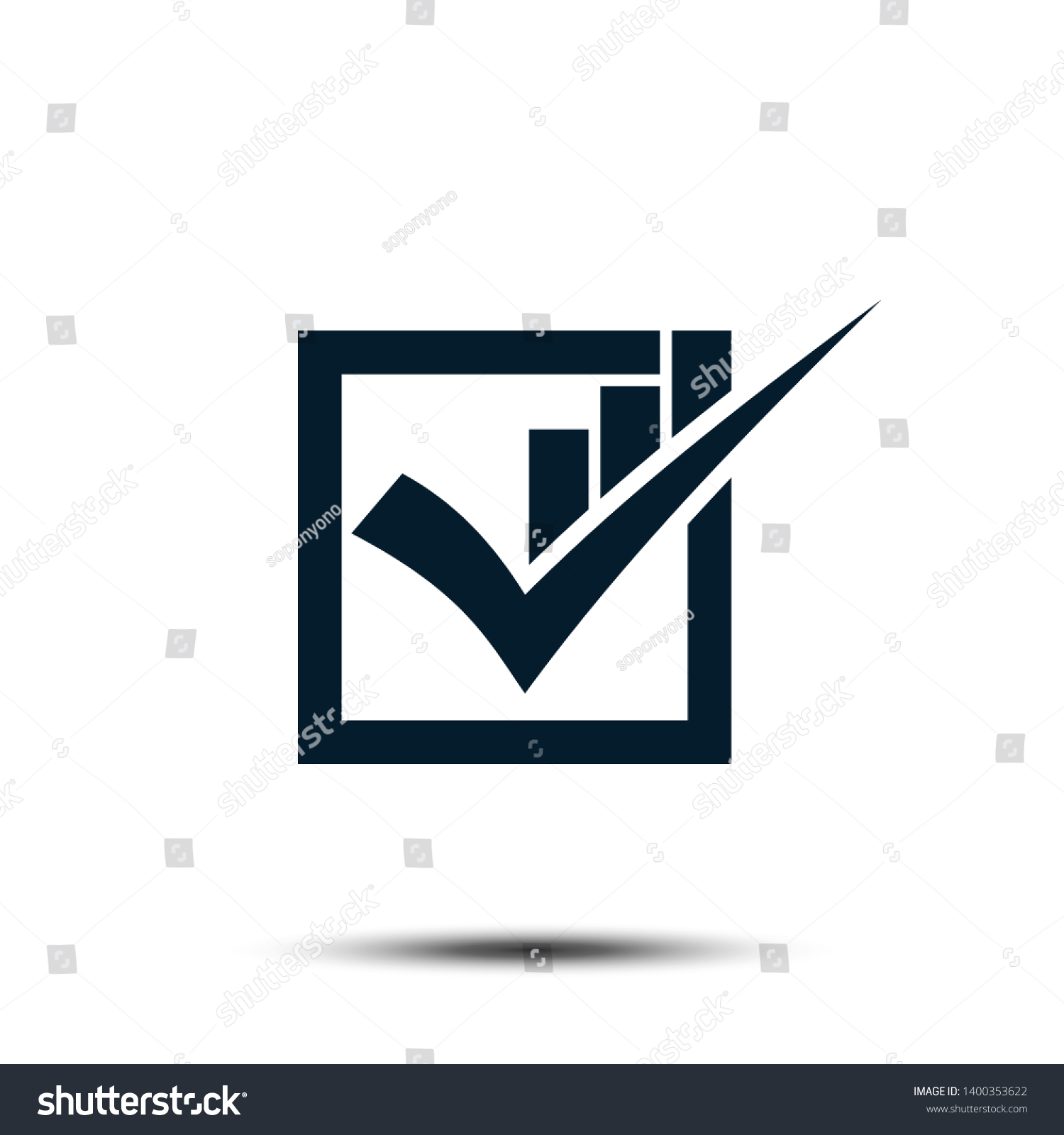 Check Mark Chart Bar Icon Vector Stock Vector (Royalty Free) 1400353622