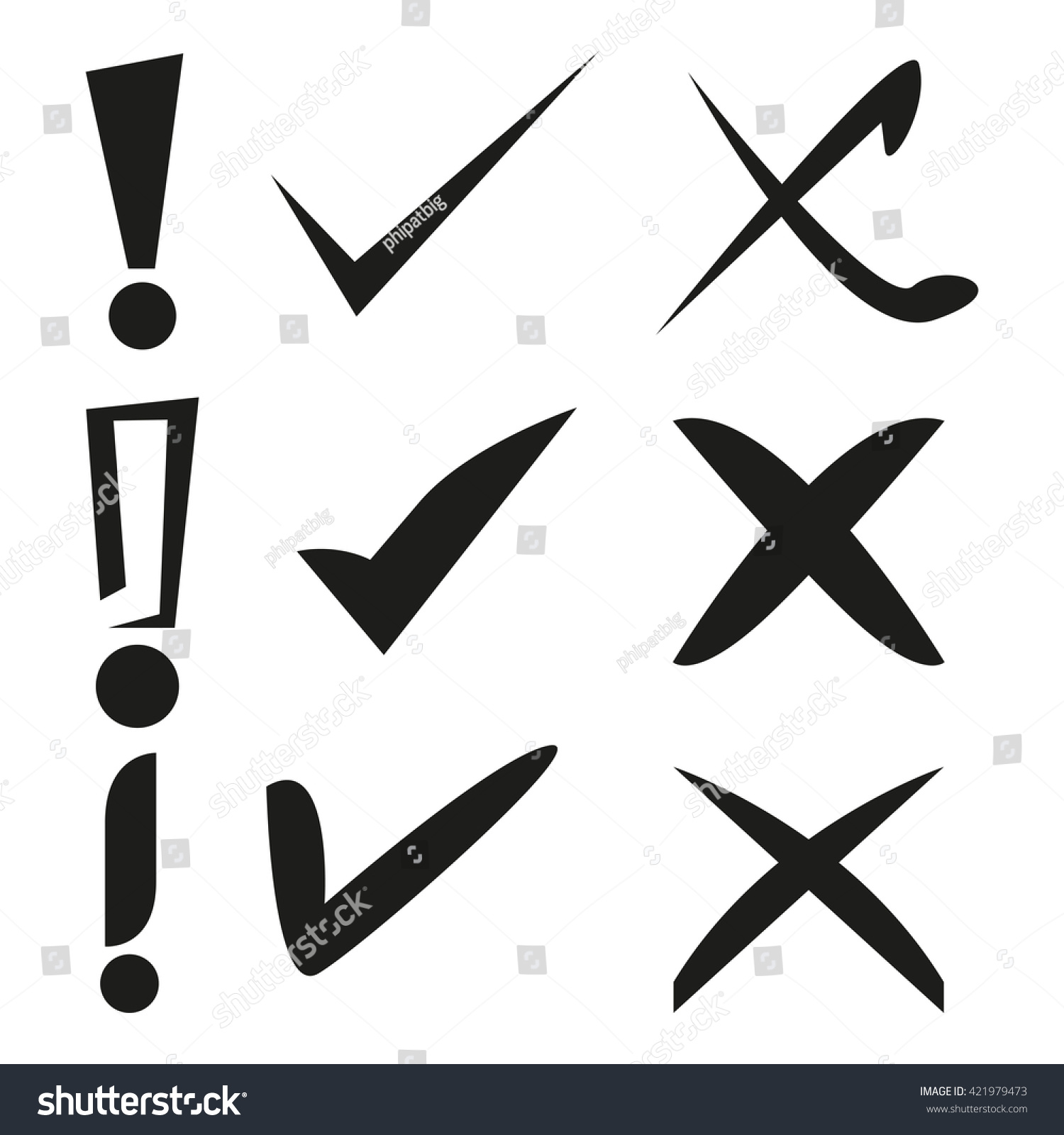 Check Mark Check Symbol Exclamation Mark: เวกเตอร์สต็อก (ปลอดค่า ...