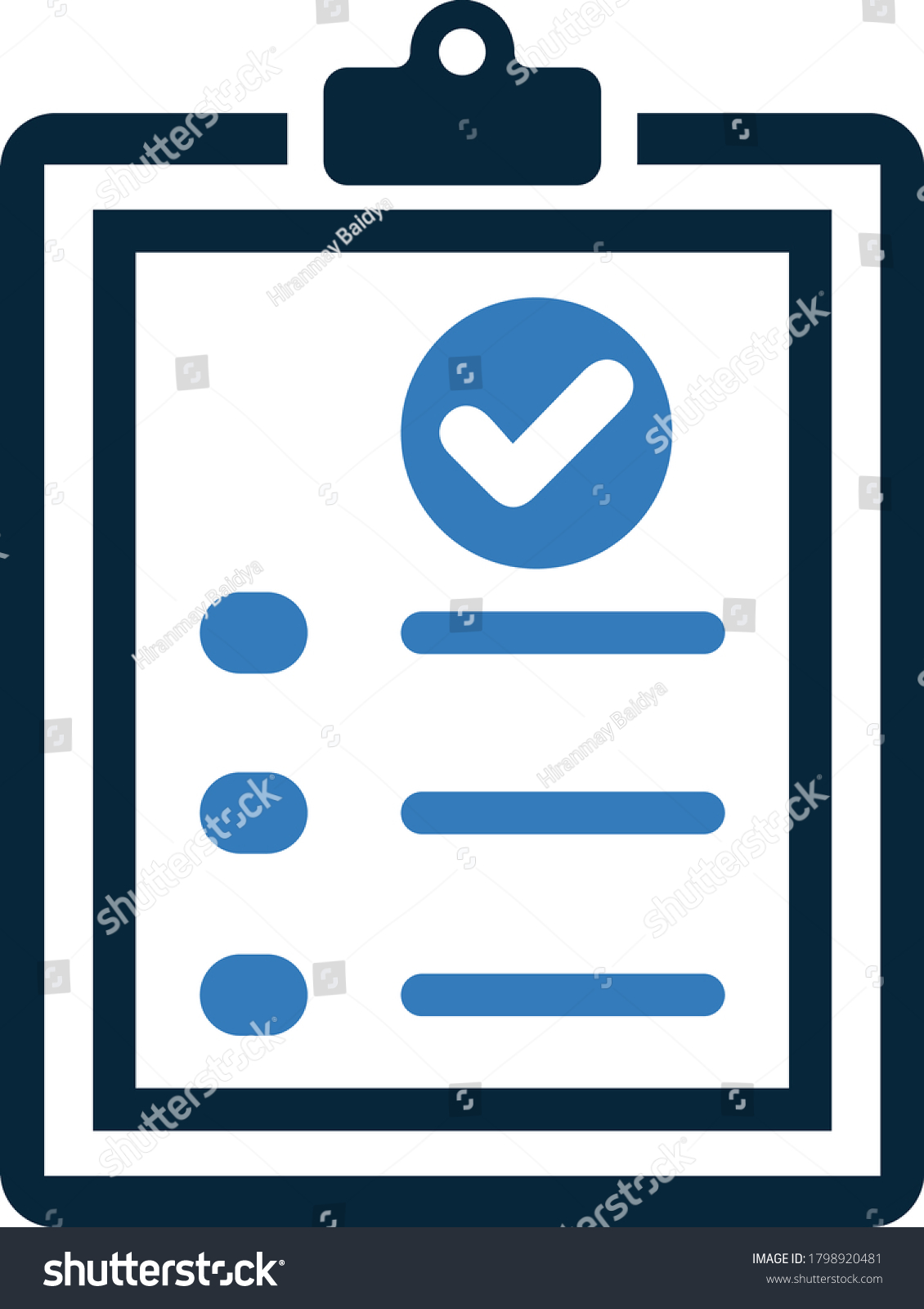 Check Mark Checklist Icon Design Stock Vector (Royalty Free) 1798920481 ...
