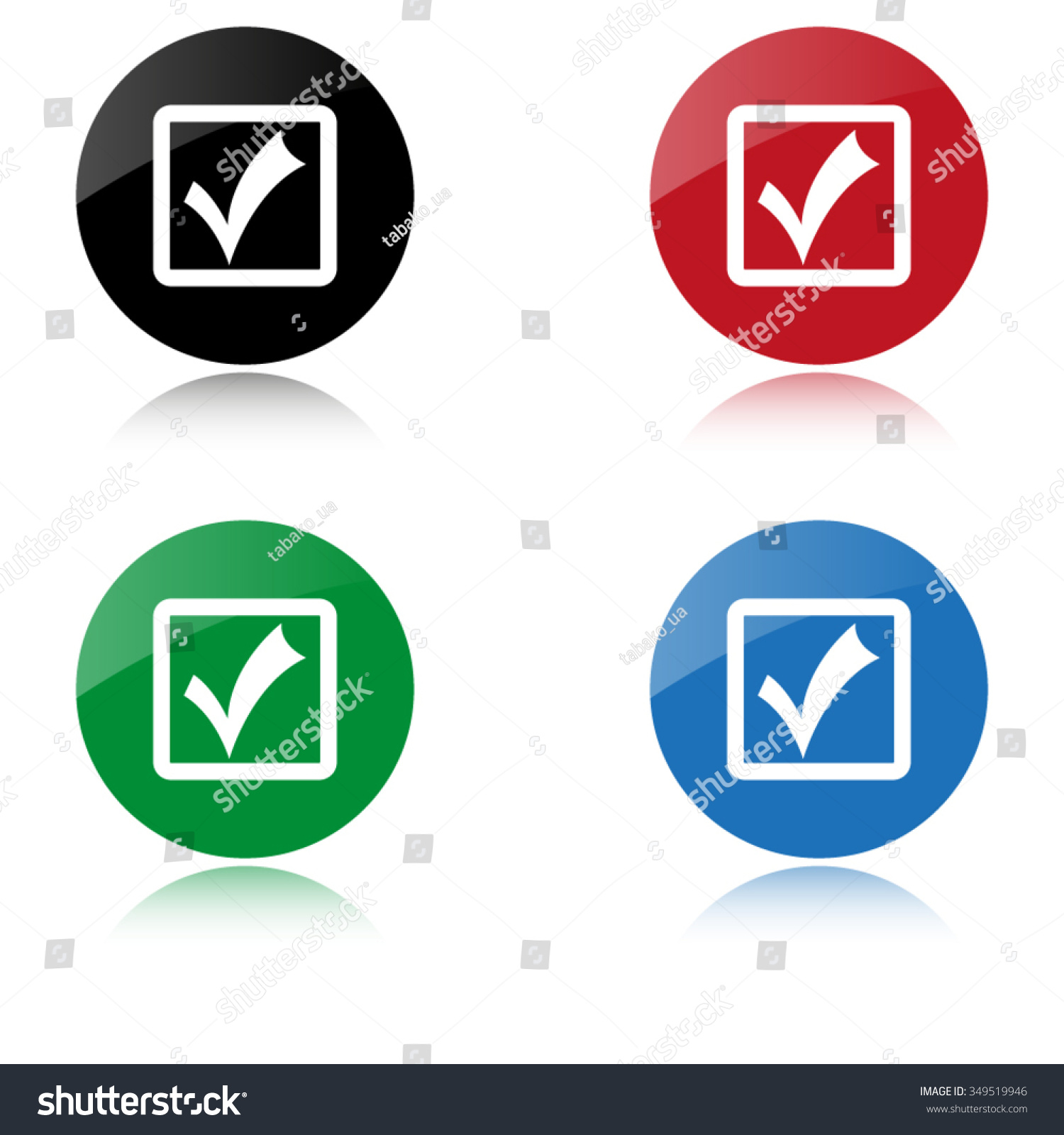 Check Mark Color Vector Icon Stock Vector (Royalty Free) 349519946 ...