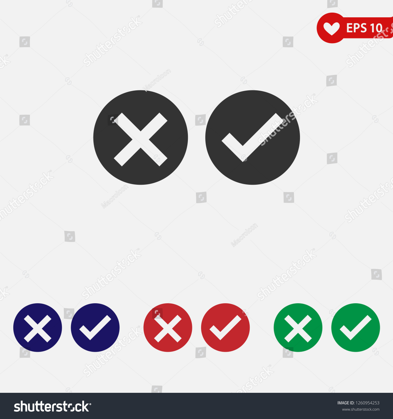 Check Mark Cross Icon Vectortick Wrong Stock Vector (Royalty Free ... Check Mark Cross Icon Vectortick Wrong Stock Vector (Royalty Free ...