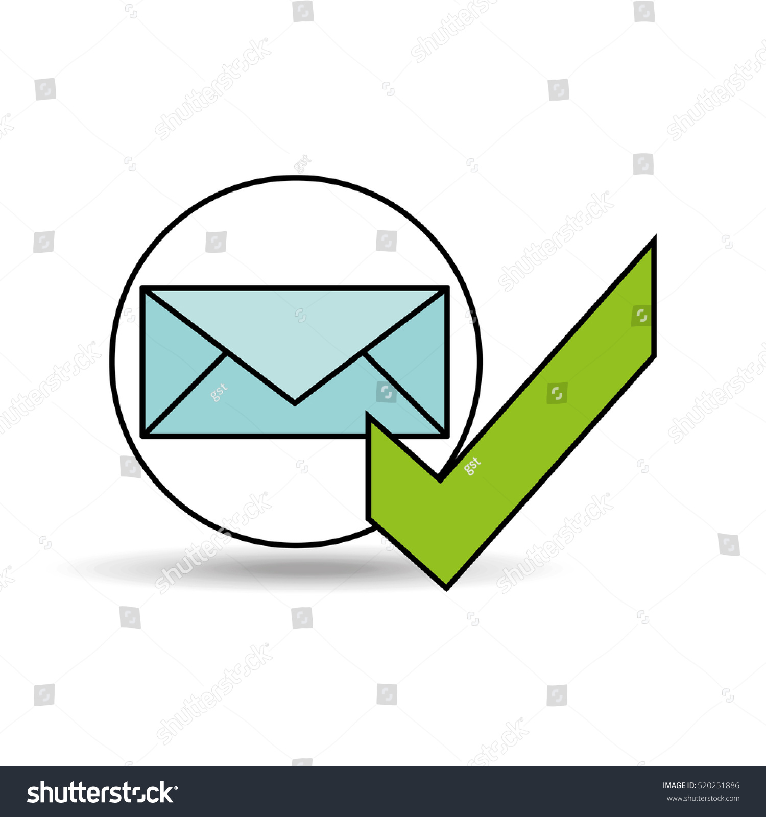Check Mark Email Design Vector Illustration: vector de stock (libre de ...