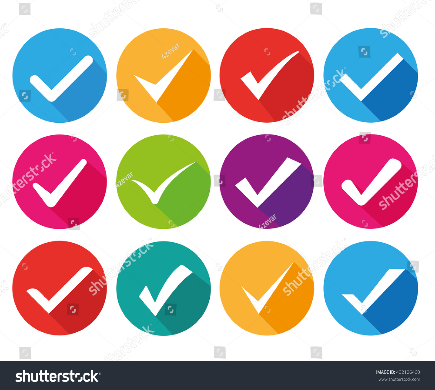 Check Mark Flat Icon Stock Vector 402126460 - Shutterstock