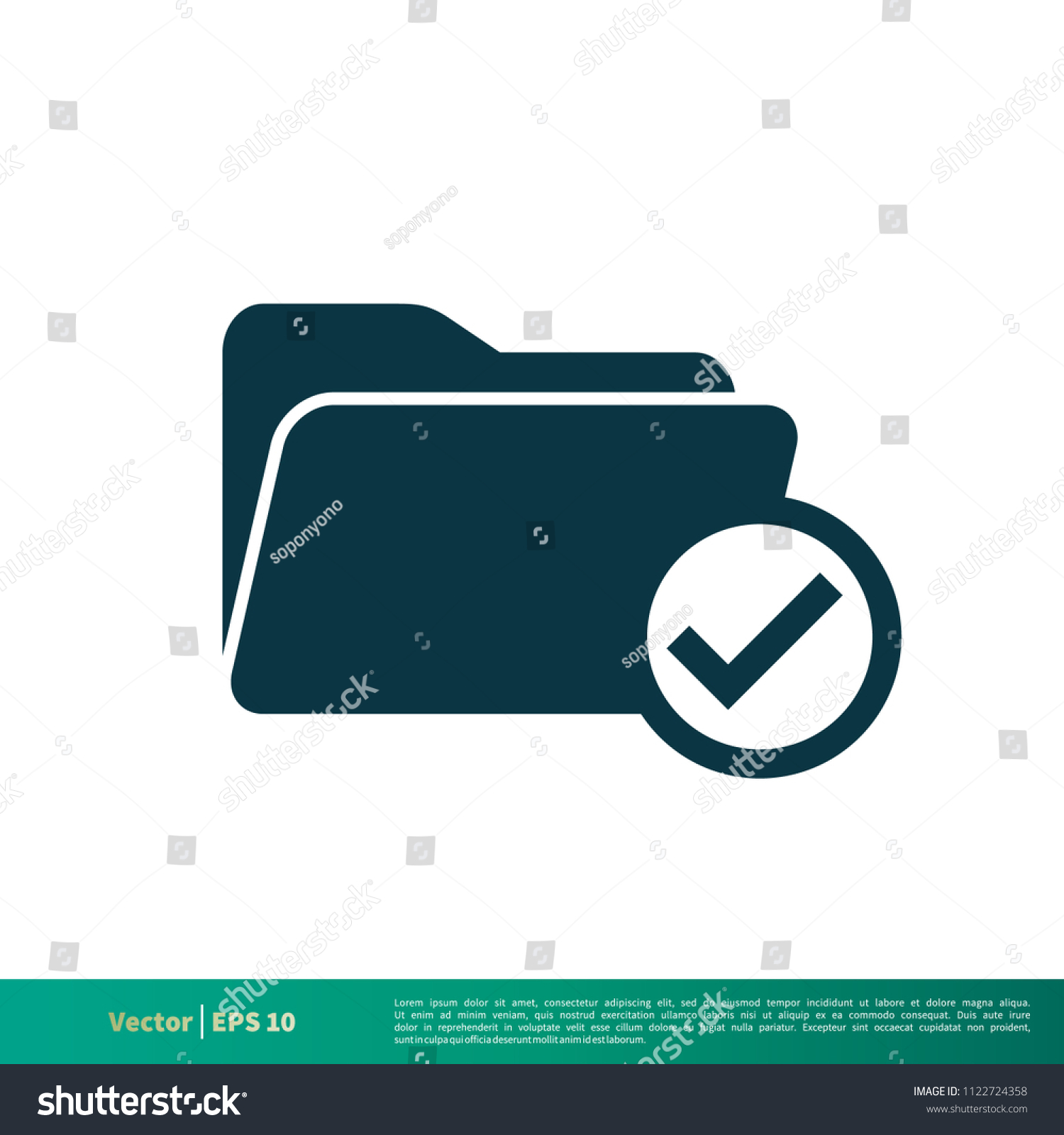 Check Mark Folder Icon Vector Logo 스톡 벡터(로열티 프리) 1122724358 | Shutterstock