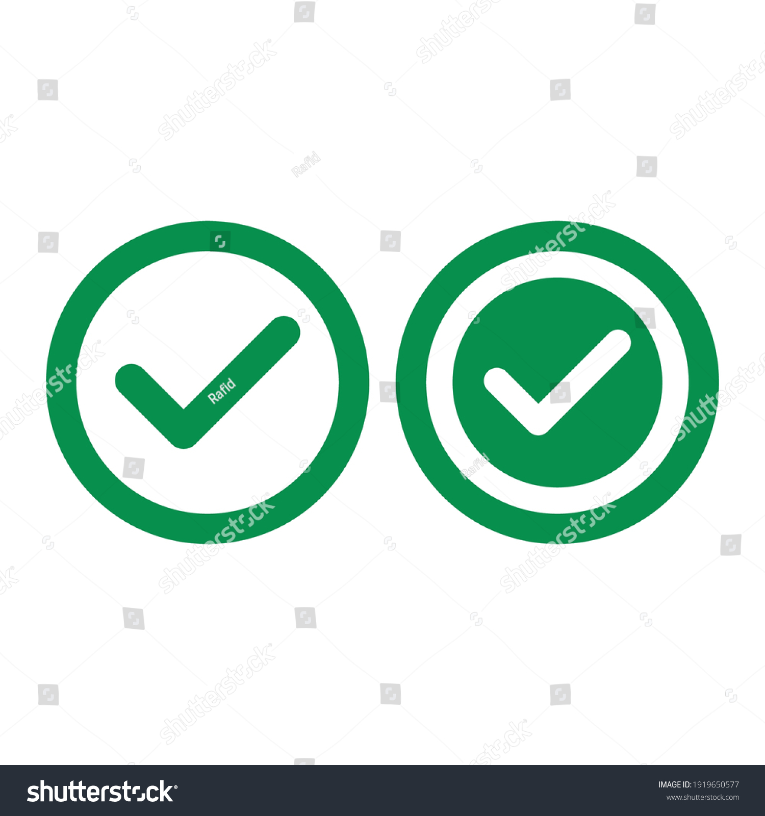 Check Mark Green Line Icons Vector Stock Vector (Royalty Free) 1919650577
