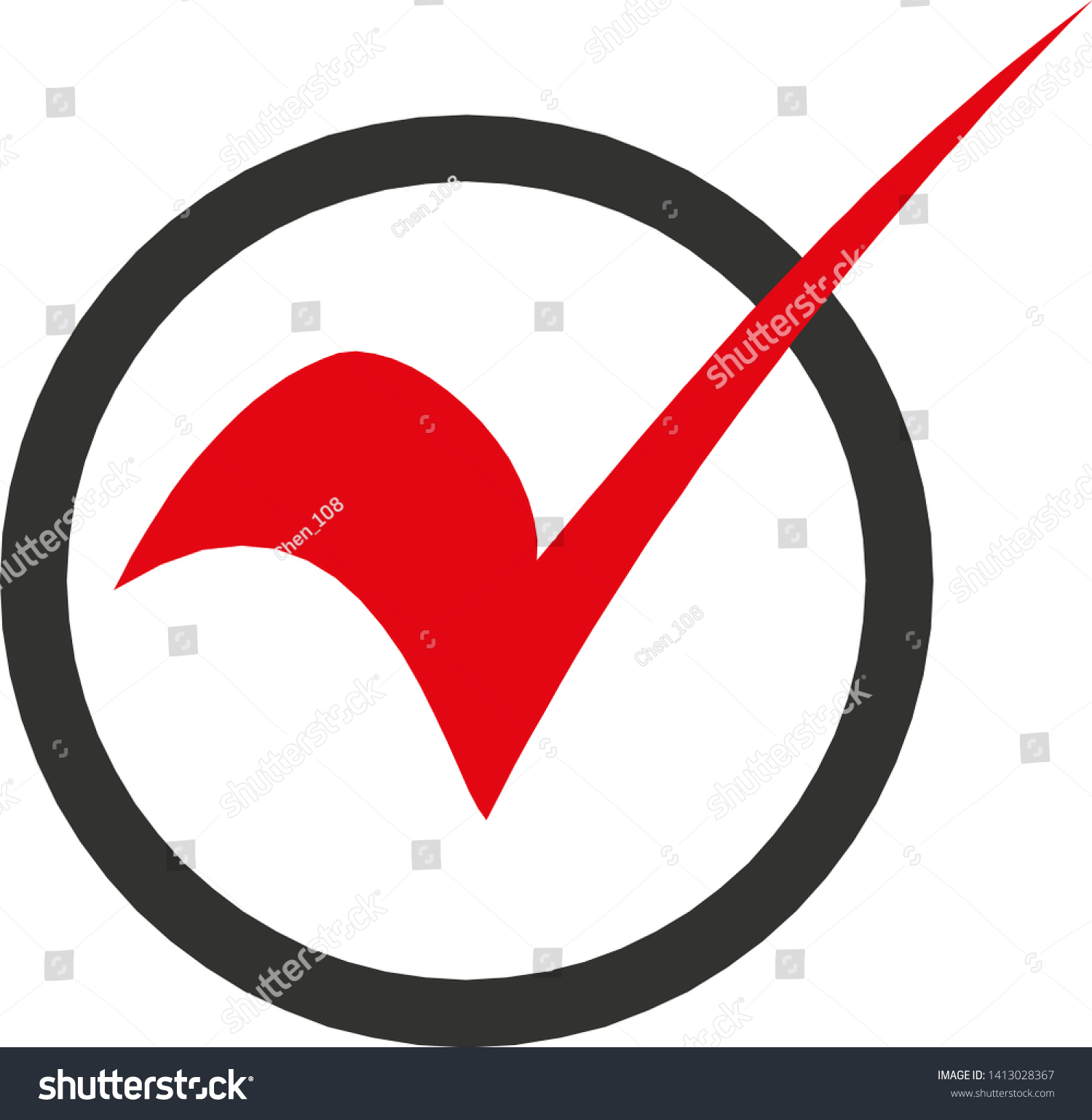 Check Mark Icon Circle Vector Illustration: vector de stock (libre de ...
