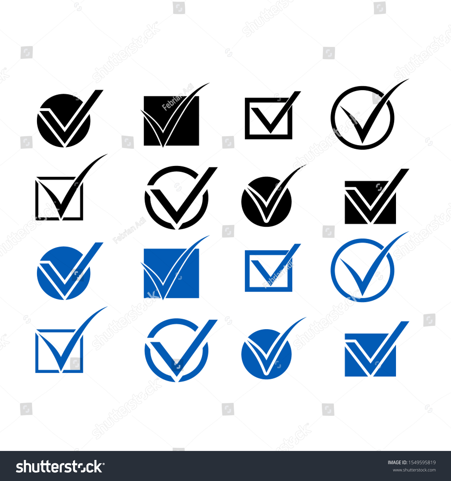 Check Mark Icon Set Check Mark Stock Vector (Royalty Free) 1549595819