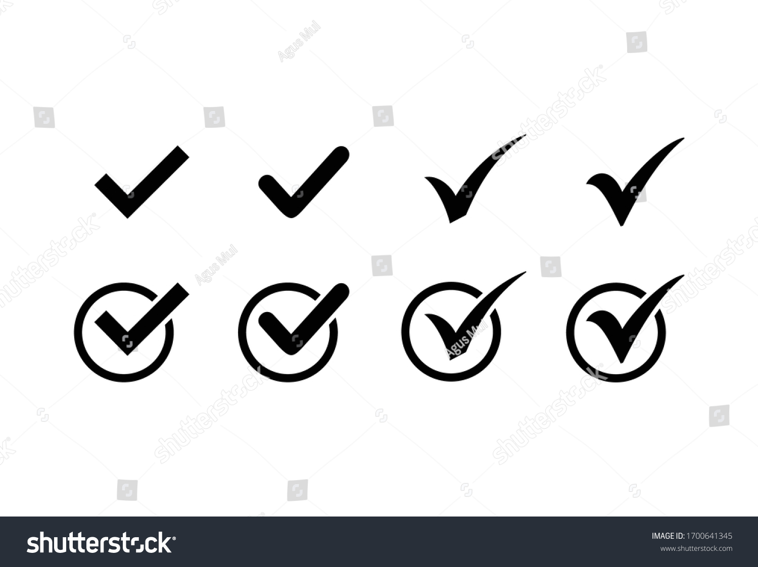 Check Mark Icon Set Check Mark Stock Vector (Royalty Free) 1700641345