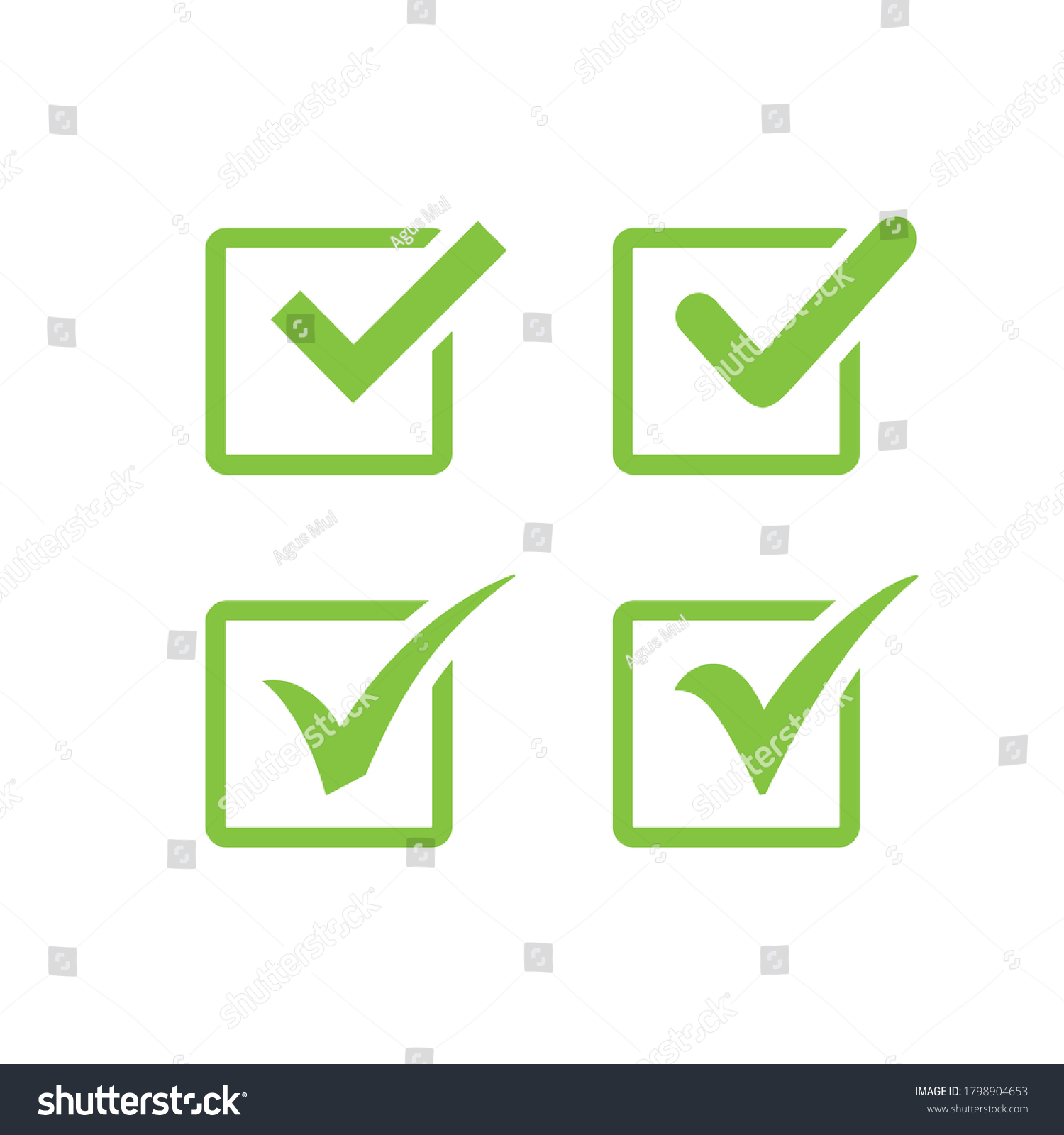 Check Mark Icon Set Check Mark Stock Vector (Royalty Free) 1798904653 ...