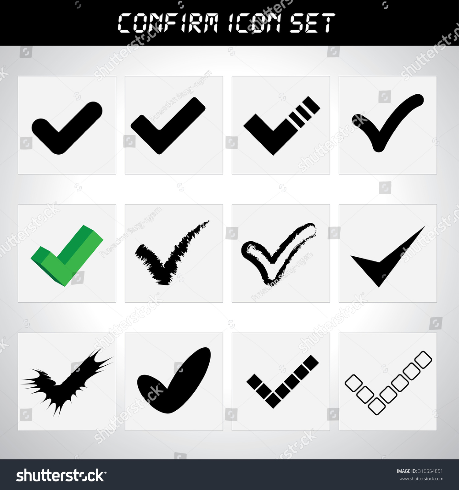 Vektor Stok Check Mark Icons (Tanpa Royalti) 316554851 | Shutterstock