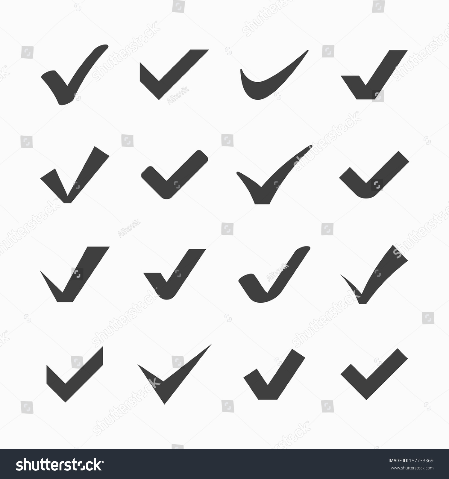 Check Mark Icons. Vector. - 187733369 : Shutterstock
