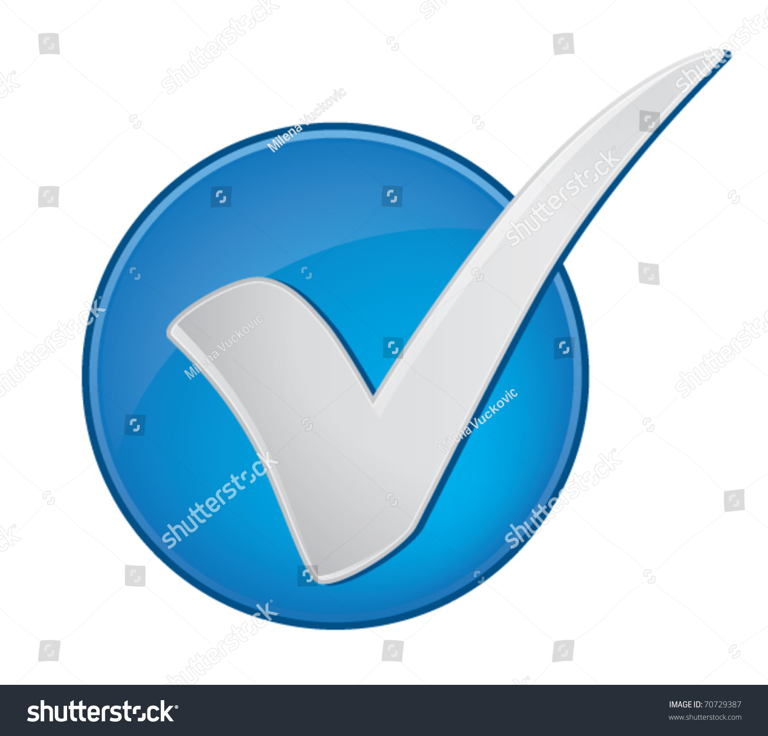 Check Mark Blue Circle Stock Vector 70729387 - Shutterstock